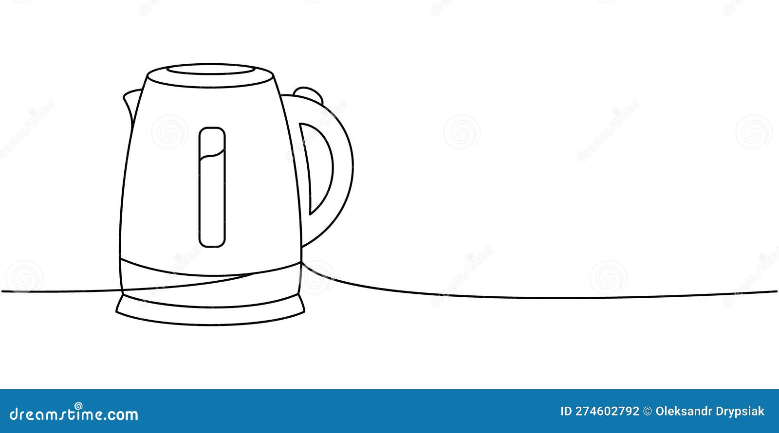 Electric Kettle One Line Continuous Drawing. Kitchen Tools Continuous ...