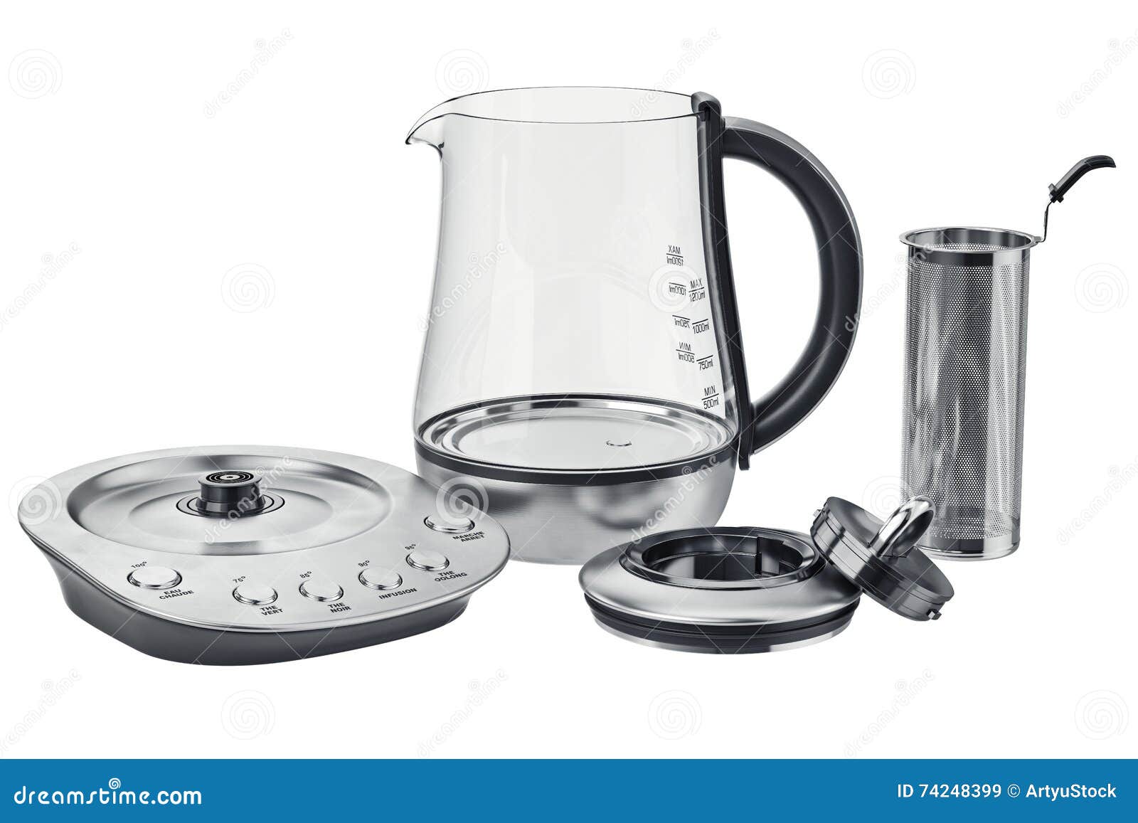 Electric Kettle Set Equipment, Open View Stock Illustration ...