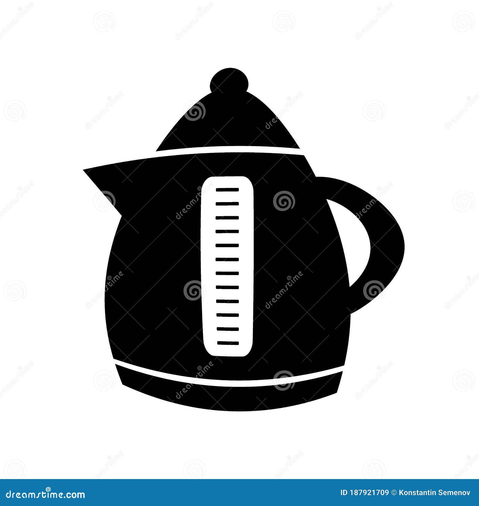 Electric Kettle Symbol Icon Stock Illustration - Illustration of handle ...