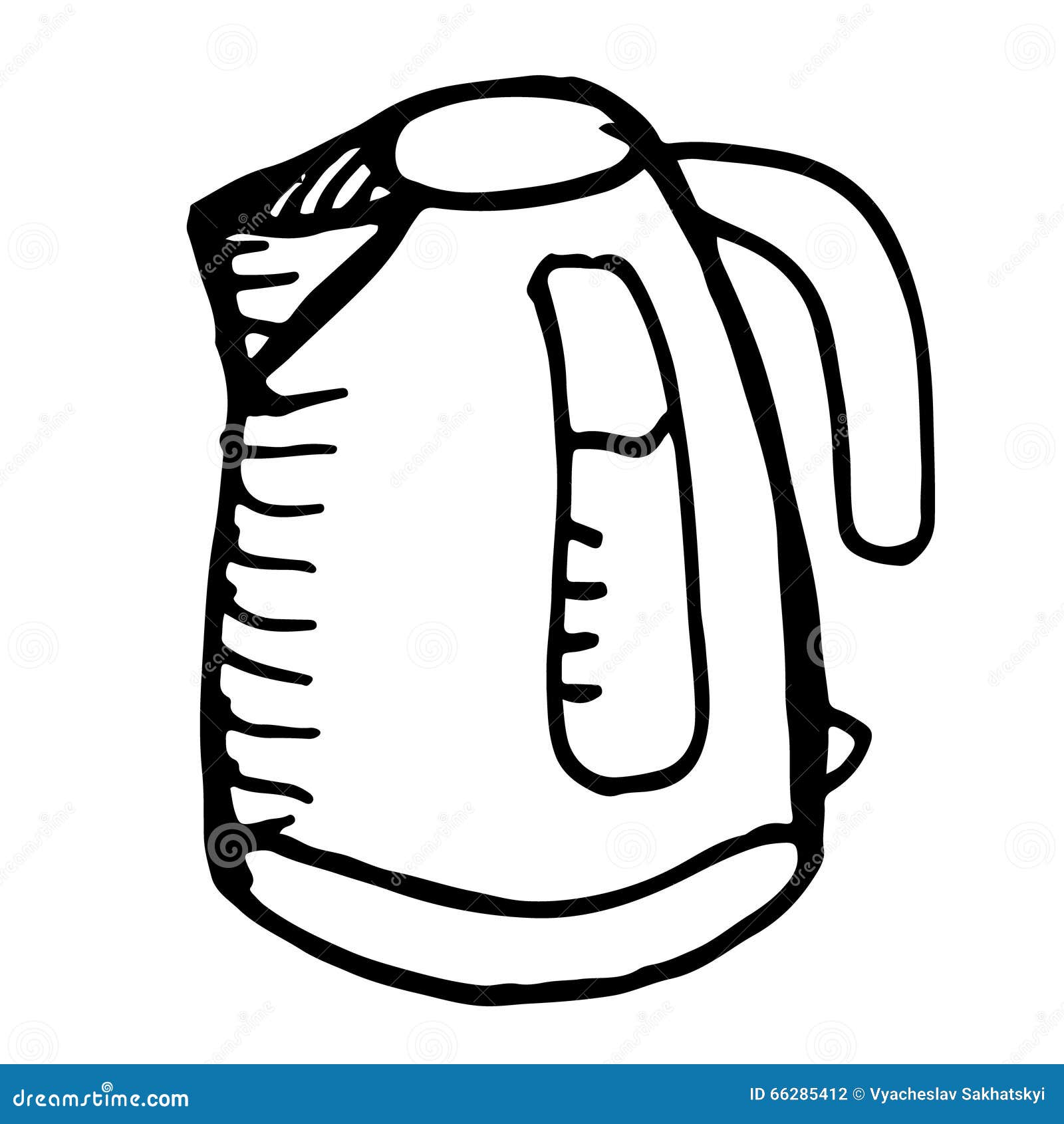 Electric Kettle on White Background. Stock Illustration - Illustration ...