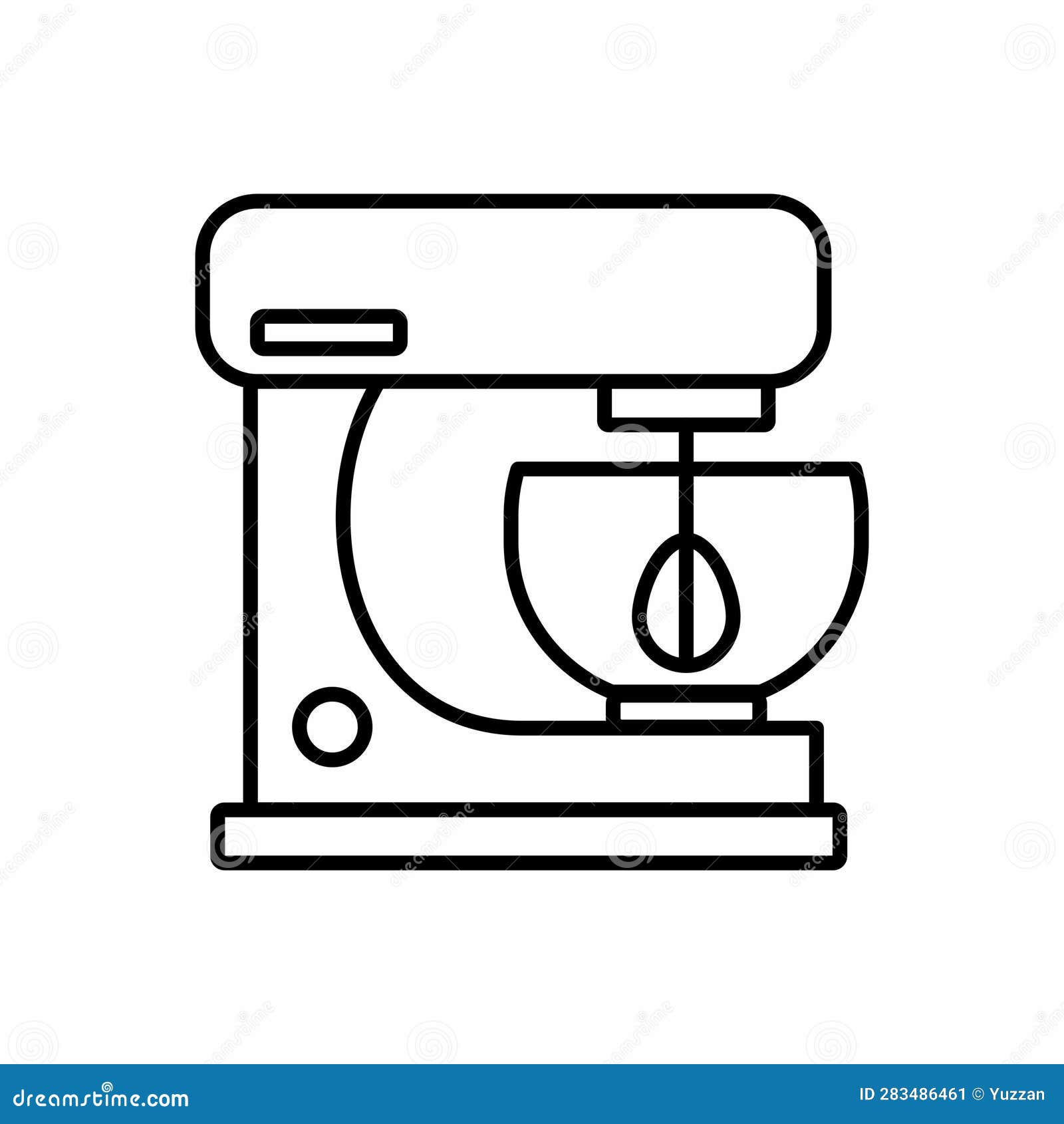 Electric Kitchen Mixer Outline Vector Icon Stock Vector - Illustration ...