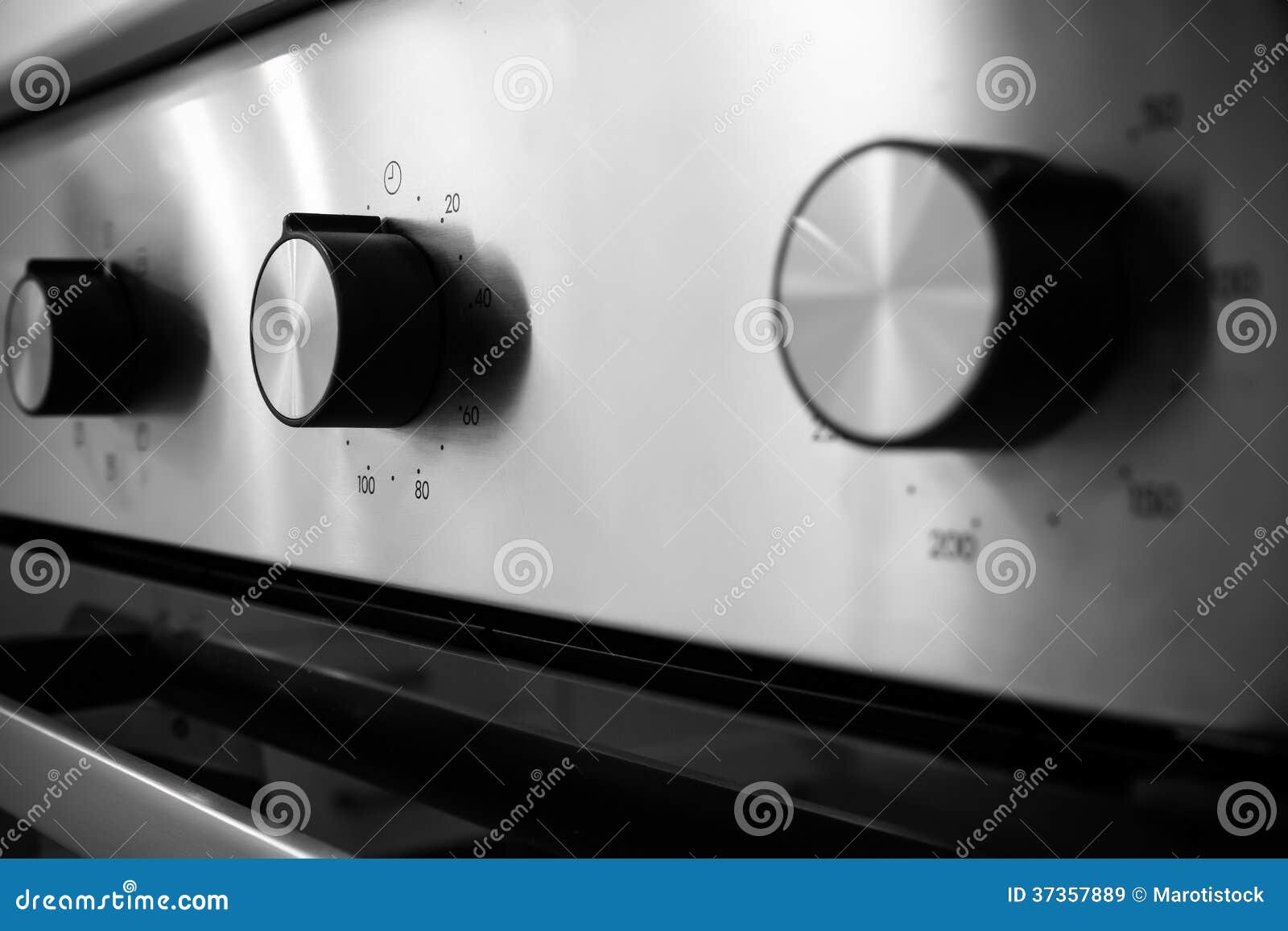 Electric Kitchen Stove Control Switch Stock Image - Image of close ...