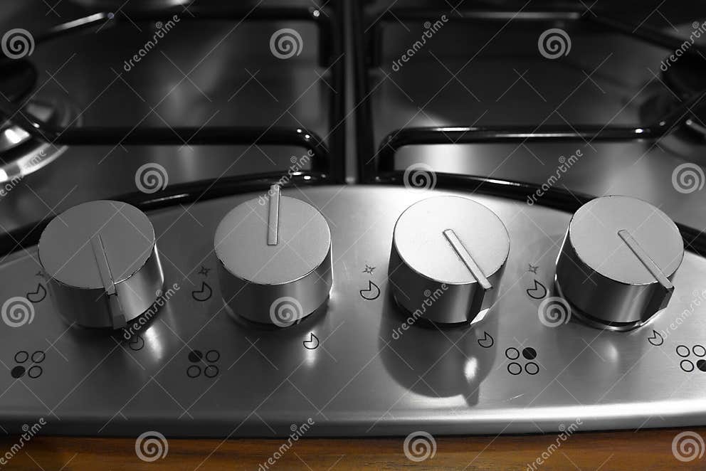 Electric Kitchen Stove Control Switch Stock Photo - Image of button ...