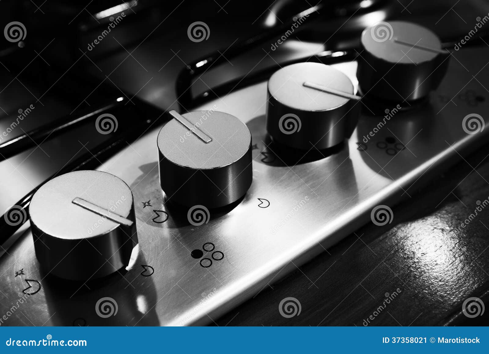 Electric Kitchen Stove Control Switch Stock Image - Image of machine ...