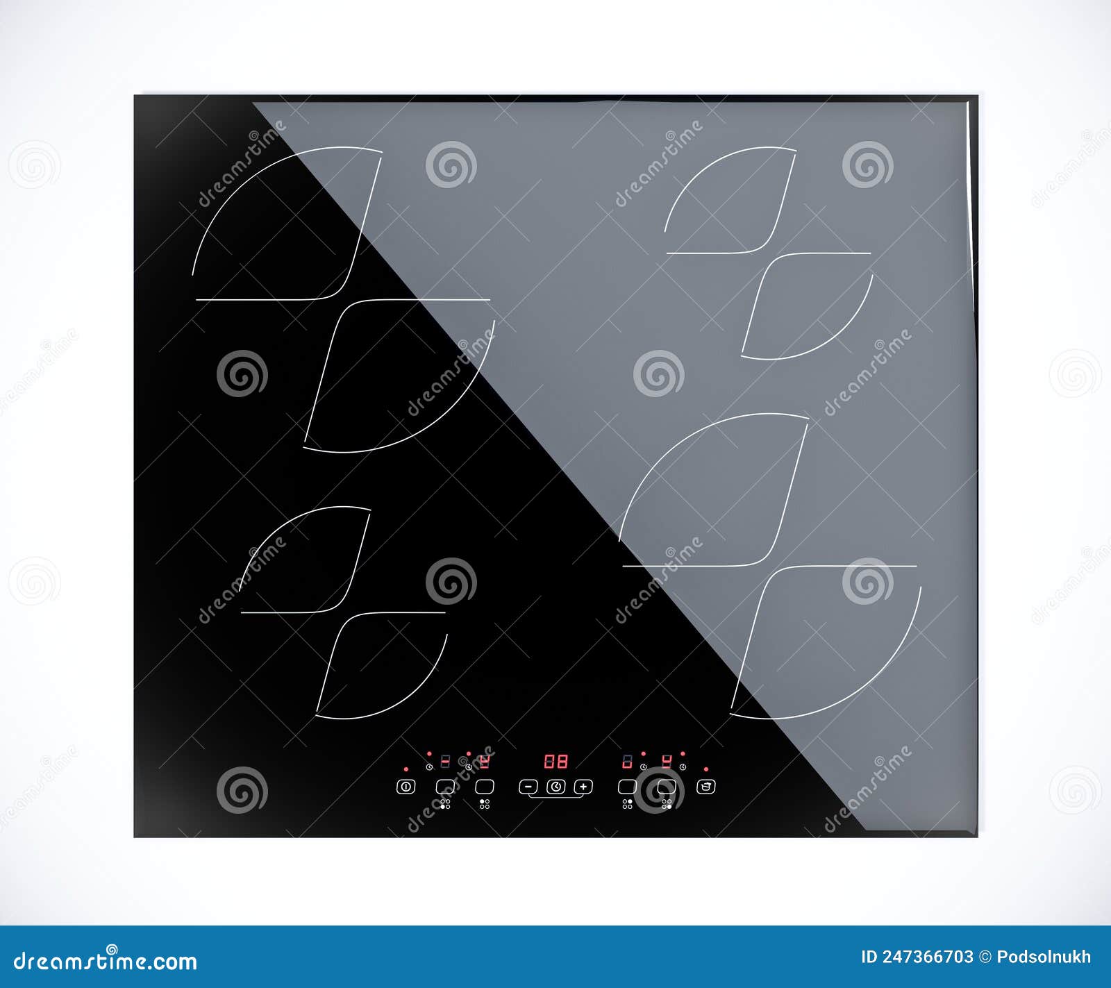 Electric Kitchen Surface Isolated on White Background Stock ...