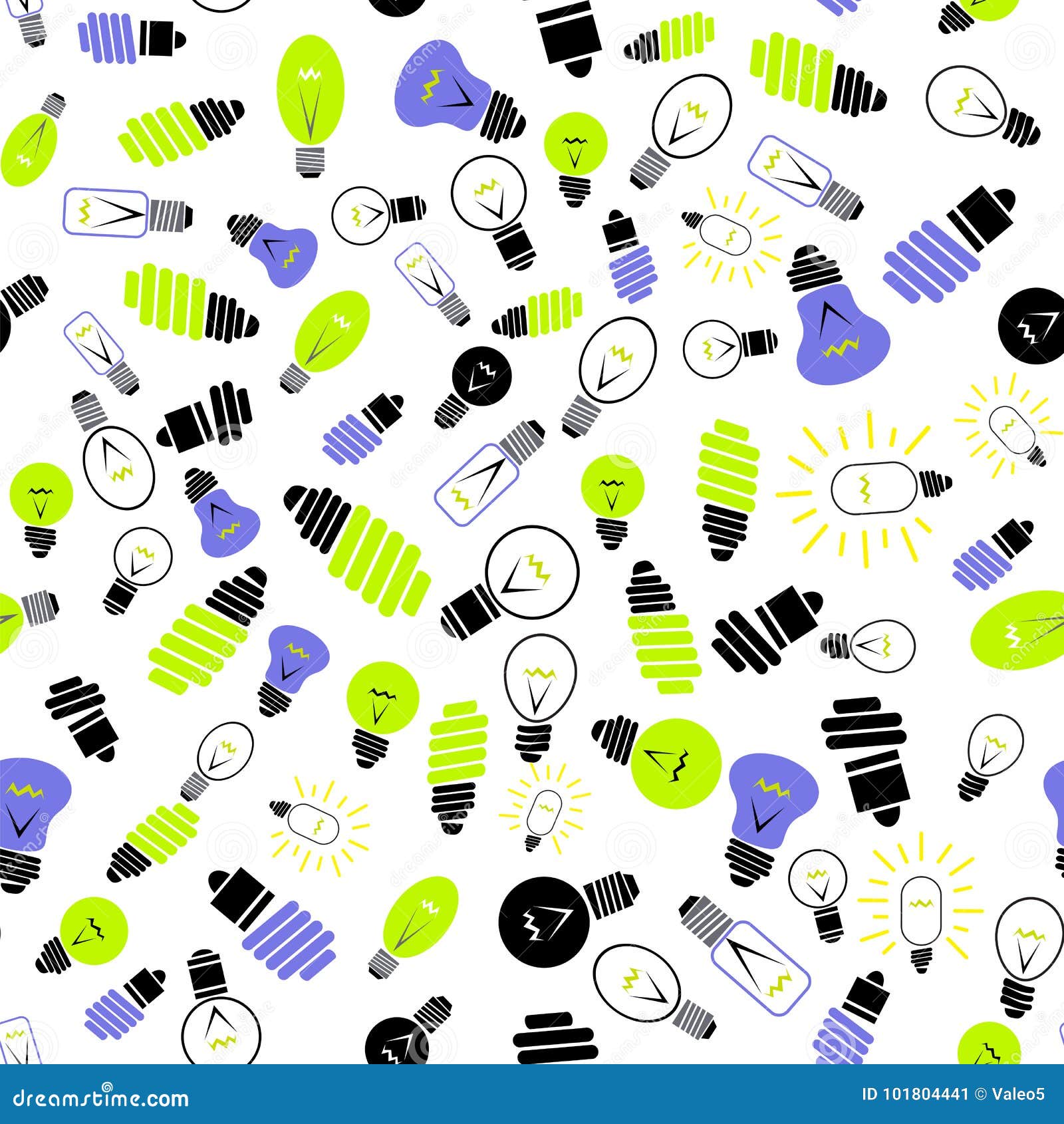 Electric Lamp Seamless Pattern Stock Illustration - Illustration of ...