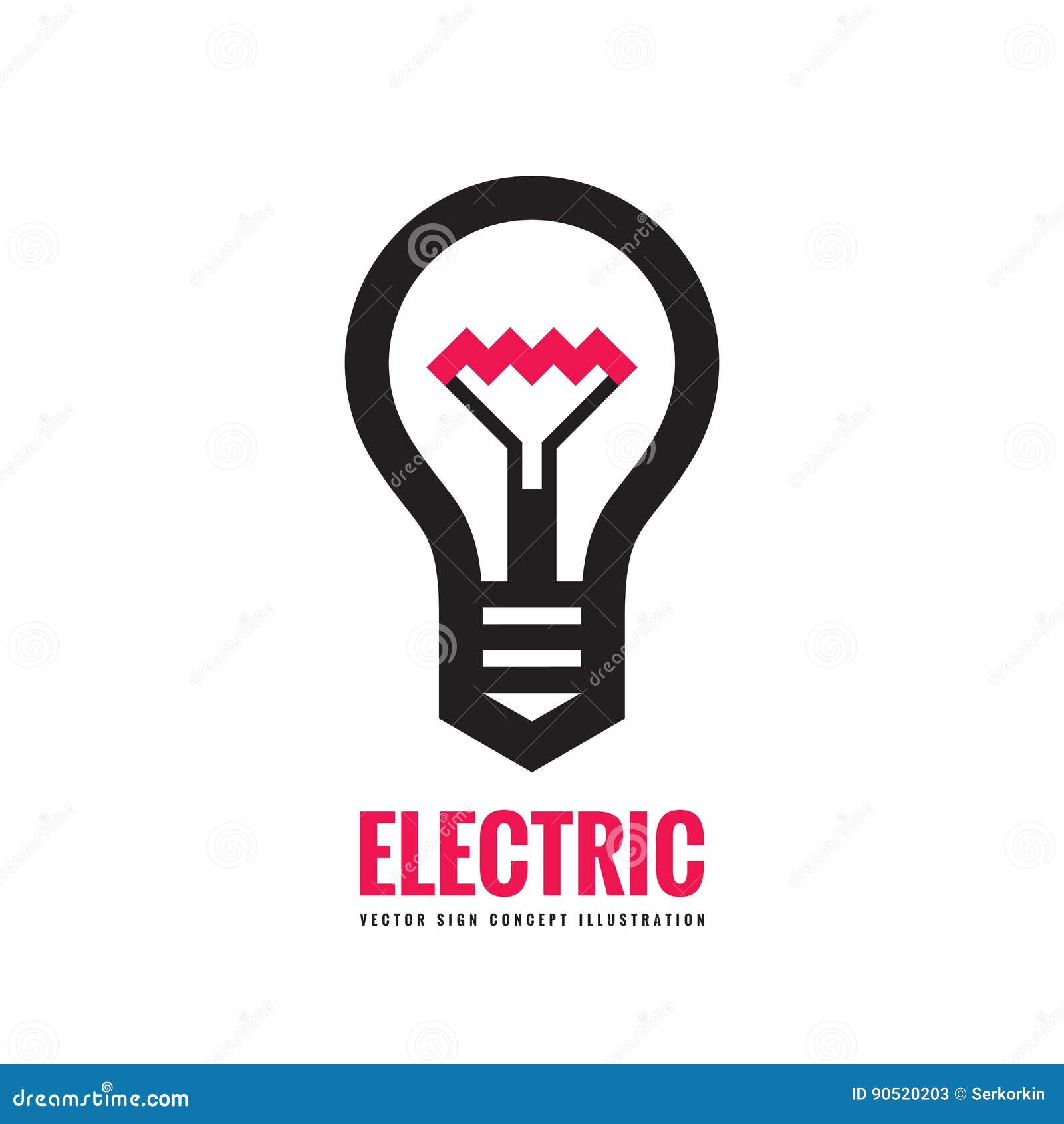 Electric Lamp - Vector Logo Template Concept Illustration. Lightbulb ...