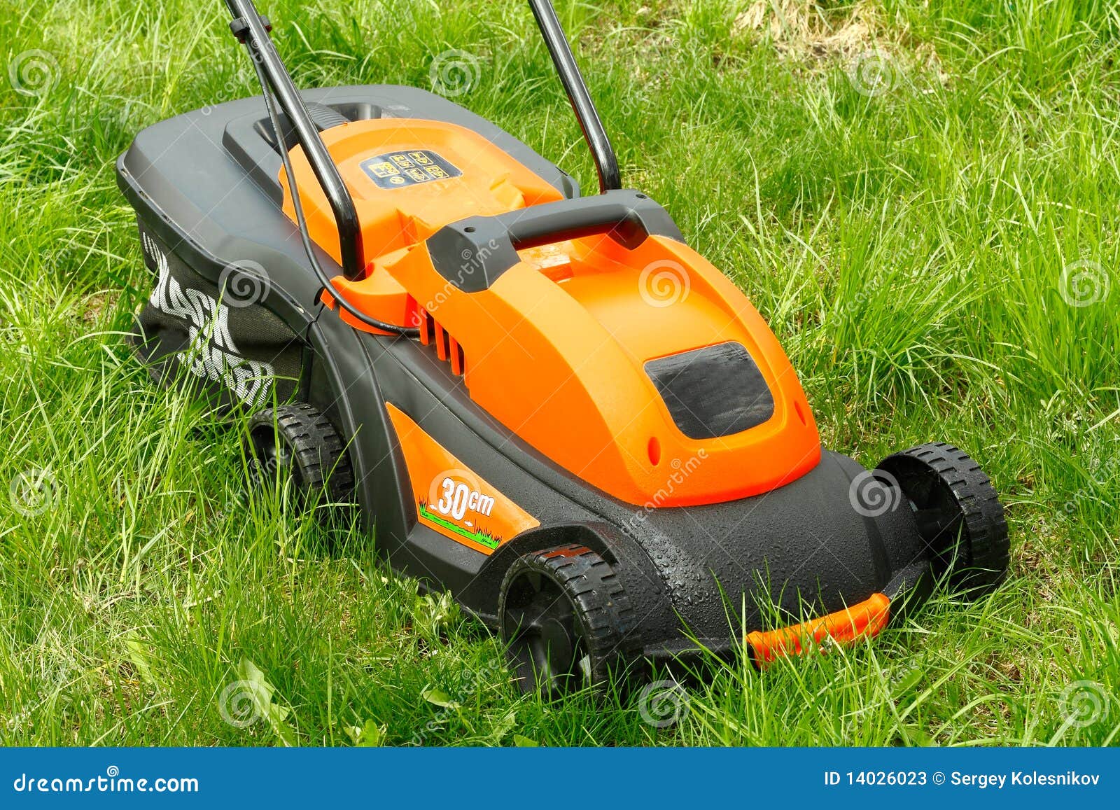 Electric Lawn Mower With Safety And Danger Signs And Icons Royalty-Free ...