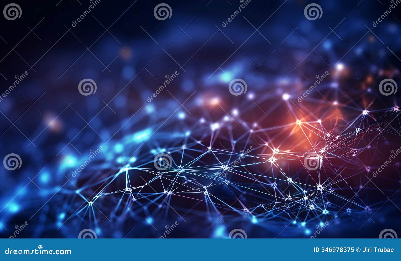 Electric Light Blue Global Network. Tech Background. Cyber Network ...