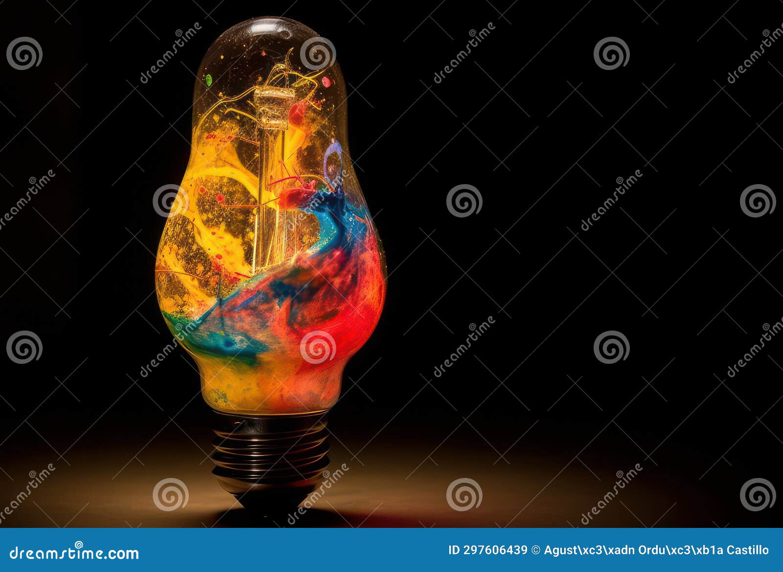 Electric Light Bulb on a Black Background. Stock Image - Image of ...
