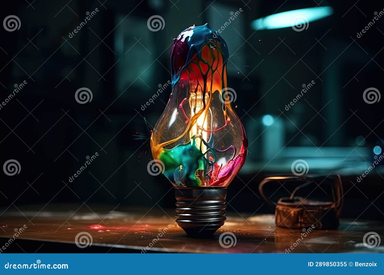 Electric Light Bulb Exploding with Paint and Glass, a Creative Idea ...