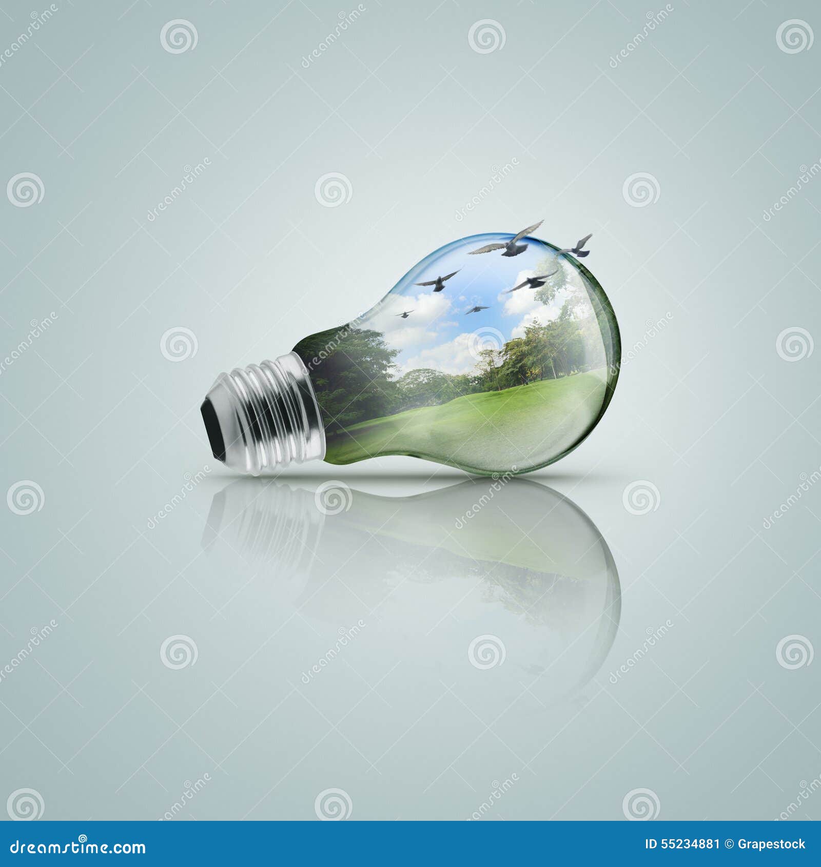 Electric Light Bulb with Forest, Ecological Concept Stock Image - Image ...
