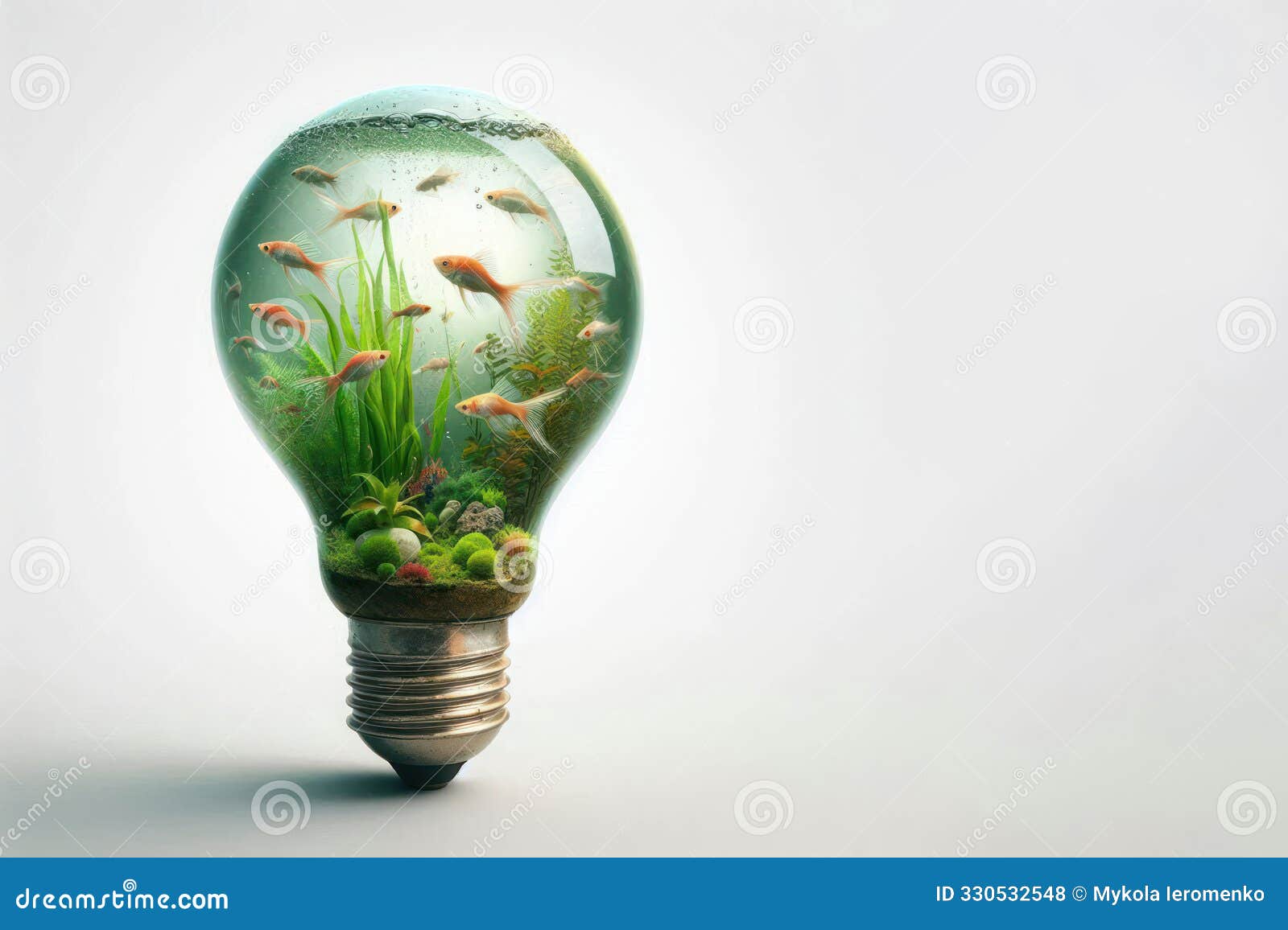 An Electric Light Bulb in the Form of an Aquarium for Fish. Space for ...