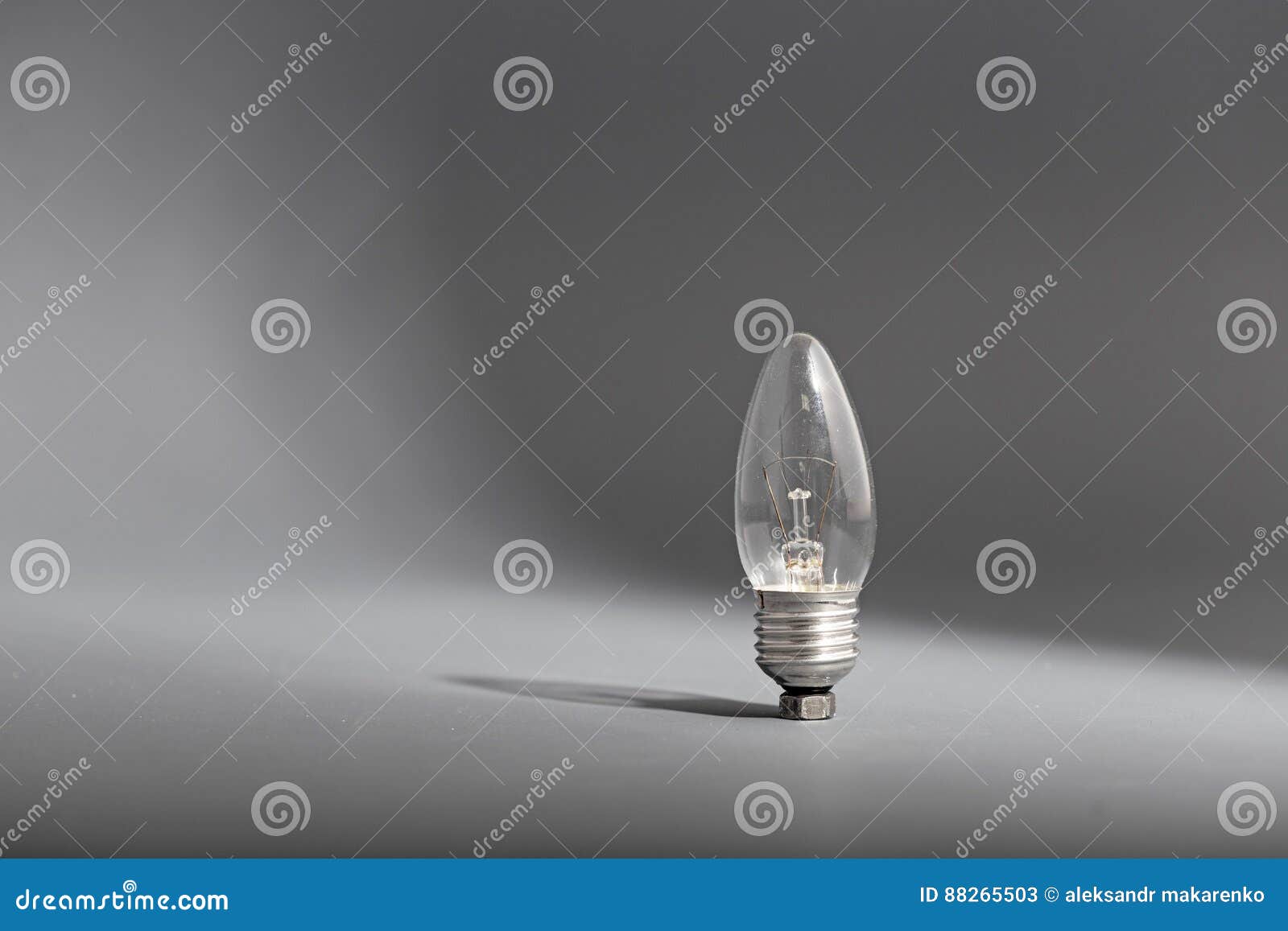 Electric Light Bulb on a Gray Background Stock Image - Image of blue ...