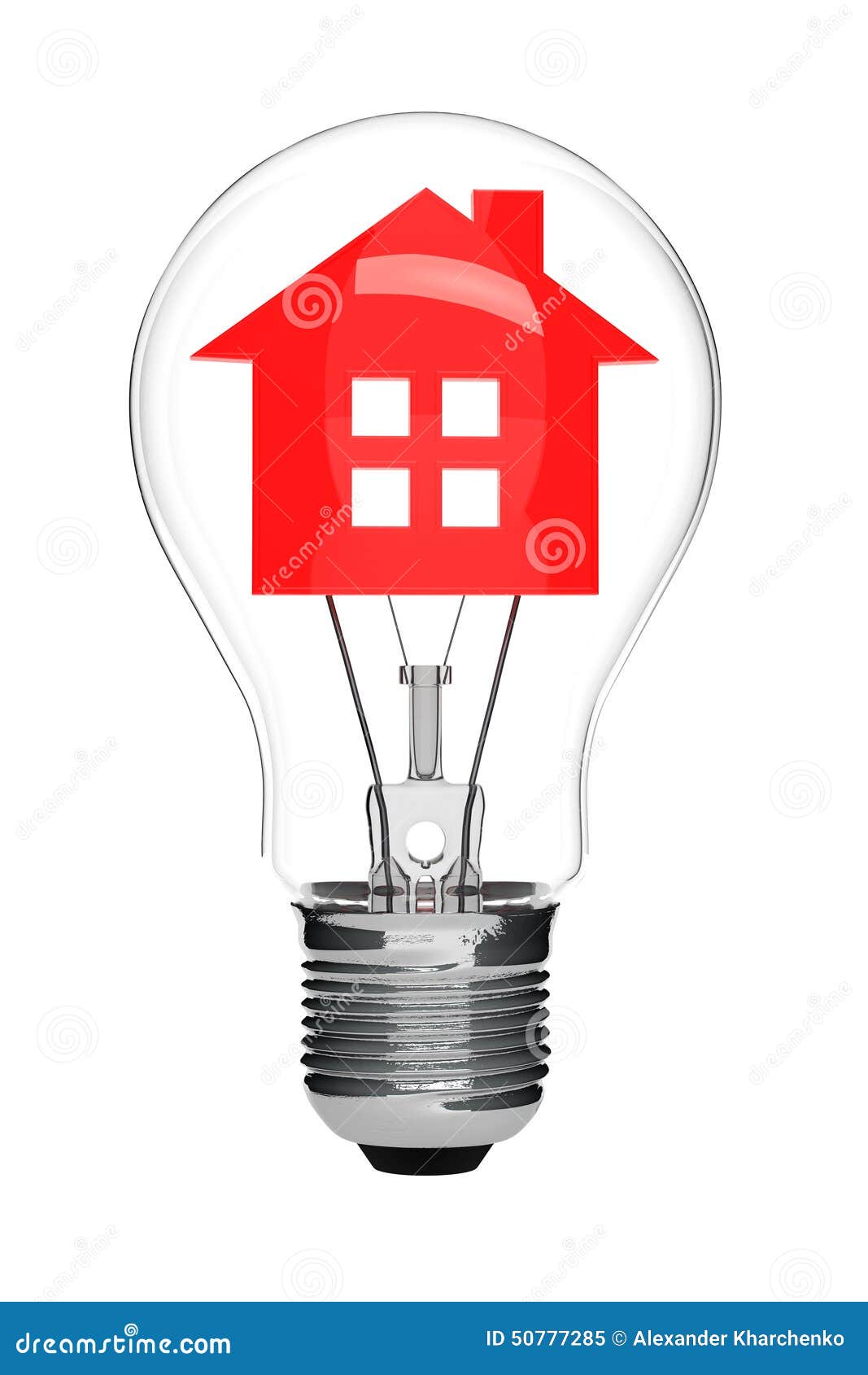 Electric Light Bulb and House Inside Stock Image - Image of light, rent ...
