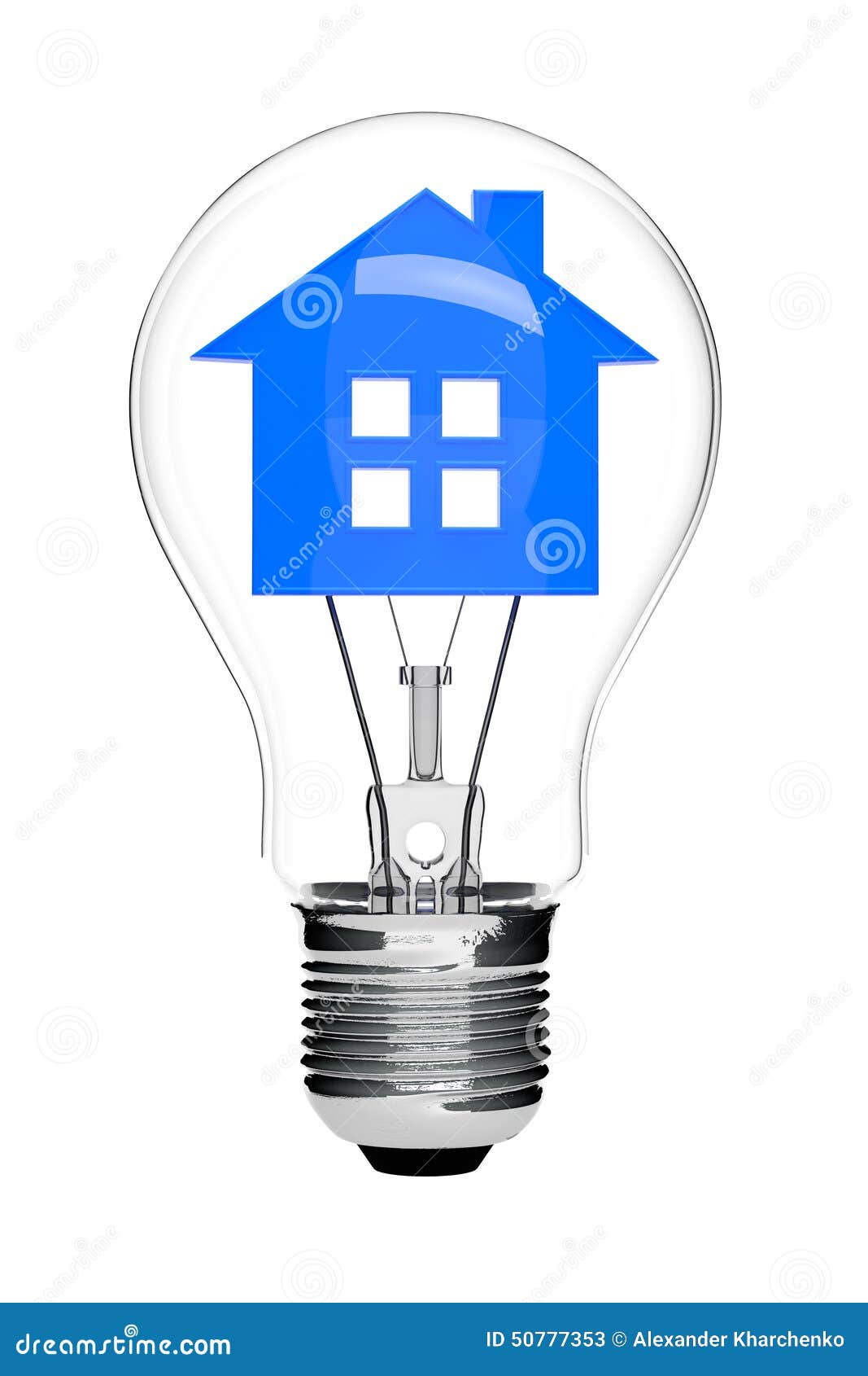 Electric Light Bulb and House Inside Stock Image - Image of inside ...