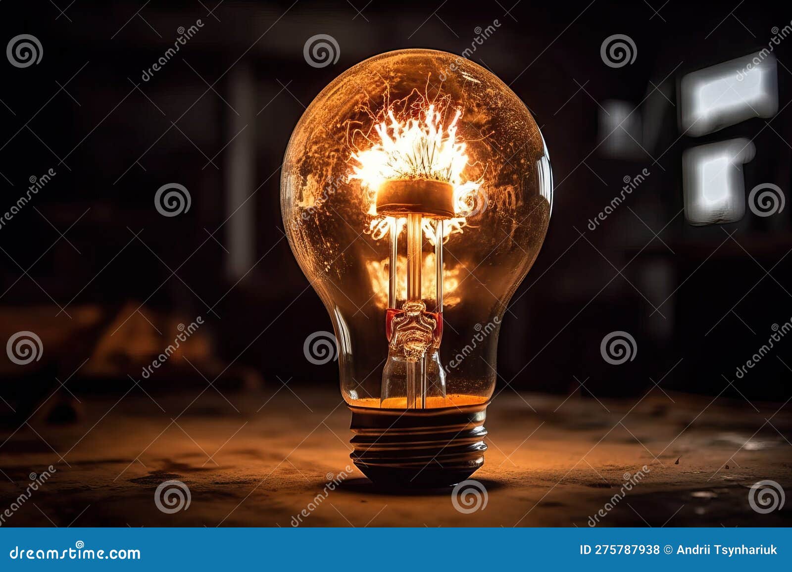 Electric Light Bulb Inside Which a Nuclear Explosion, Generative AI ...