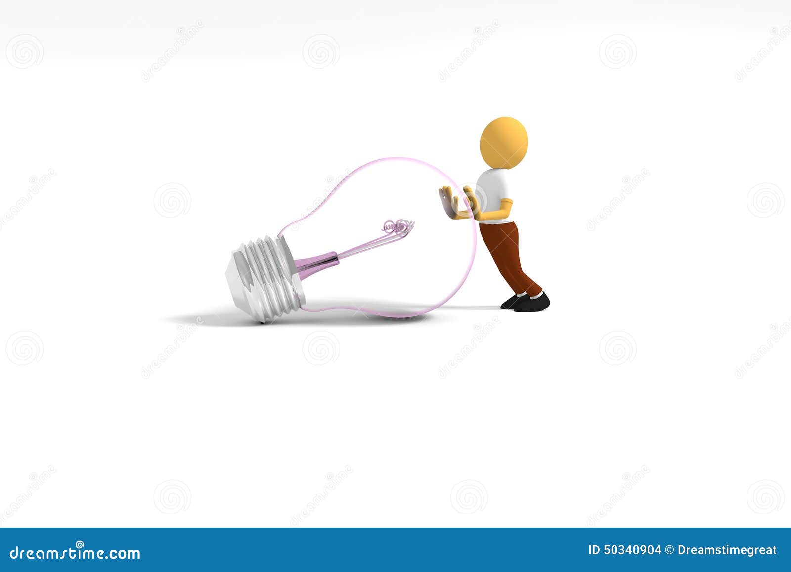 An Electric Light Bulb with a Man Stock Illustration - Illustration of ...
