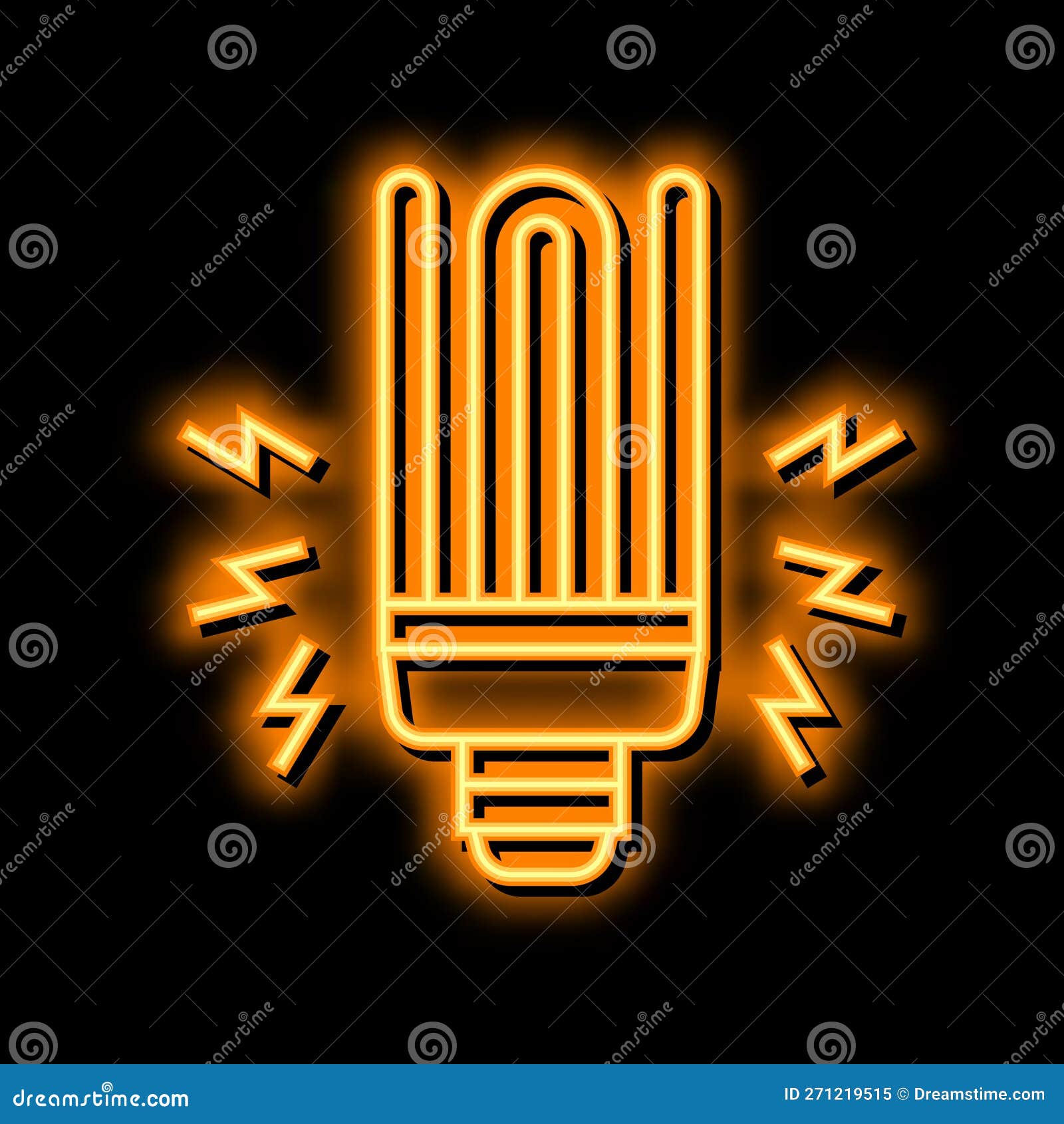 Electric Light Bulb Neon Glow Icon Illustration Stock Vector ...