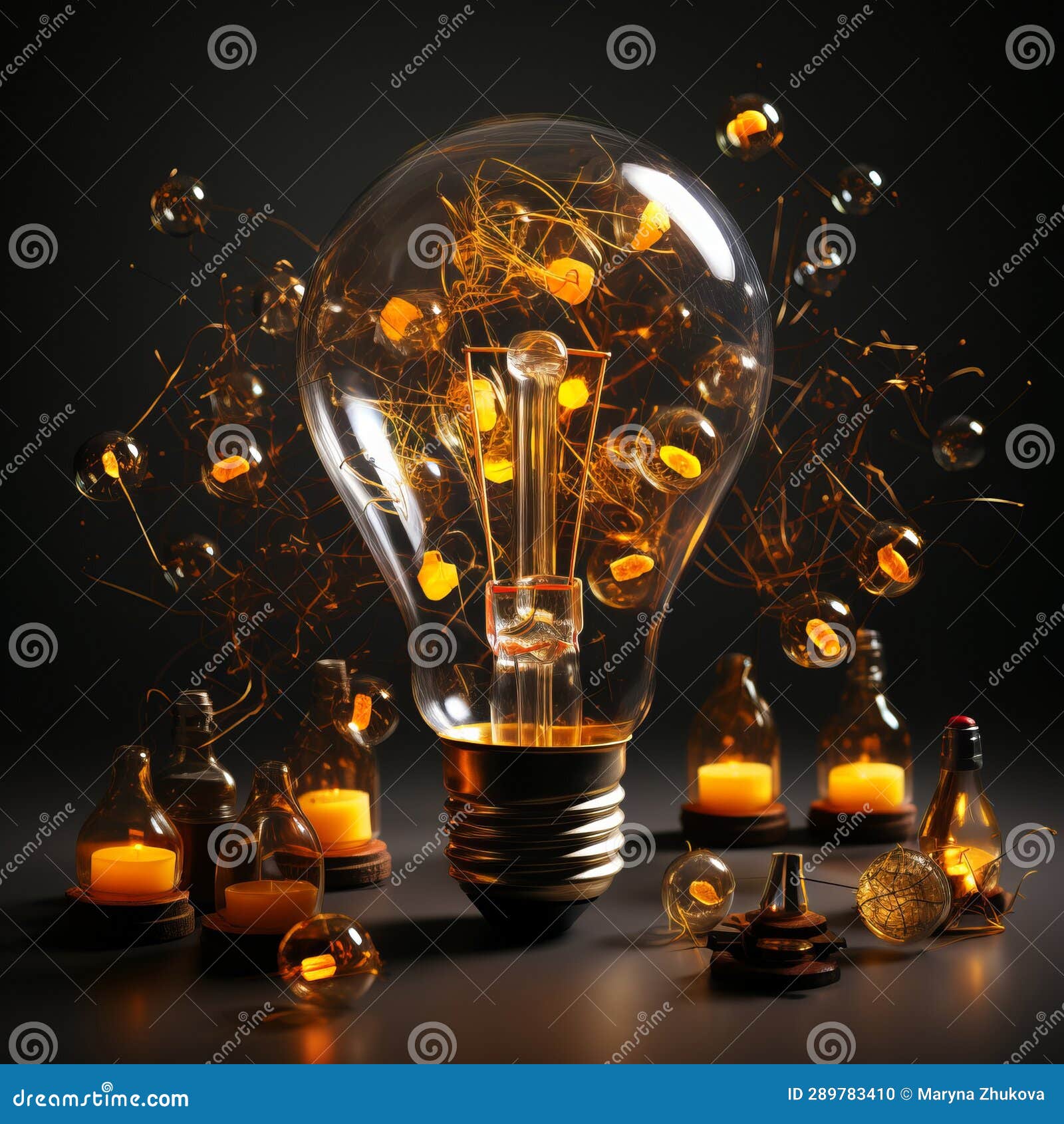 Electric Light Bulb on a Plain Background. Concept: Symbol of Ideas and ...