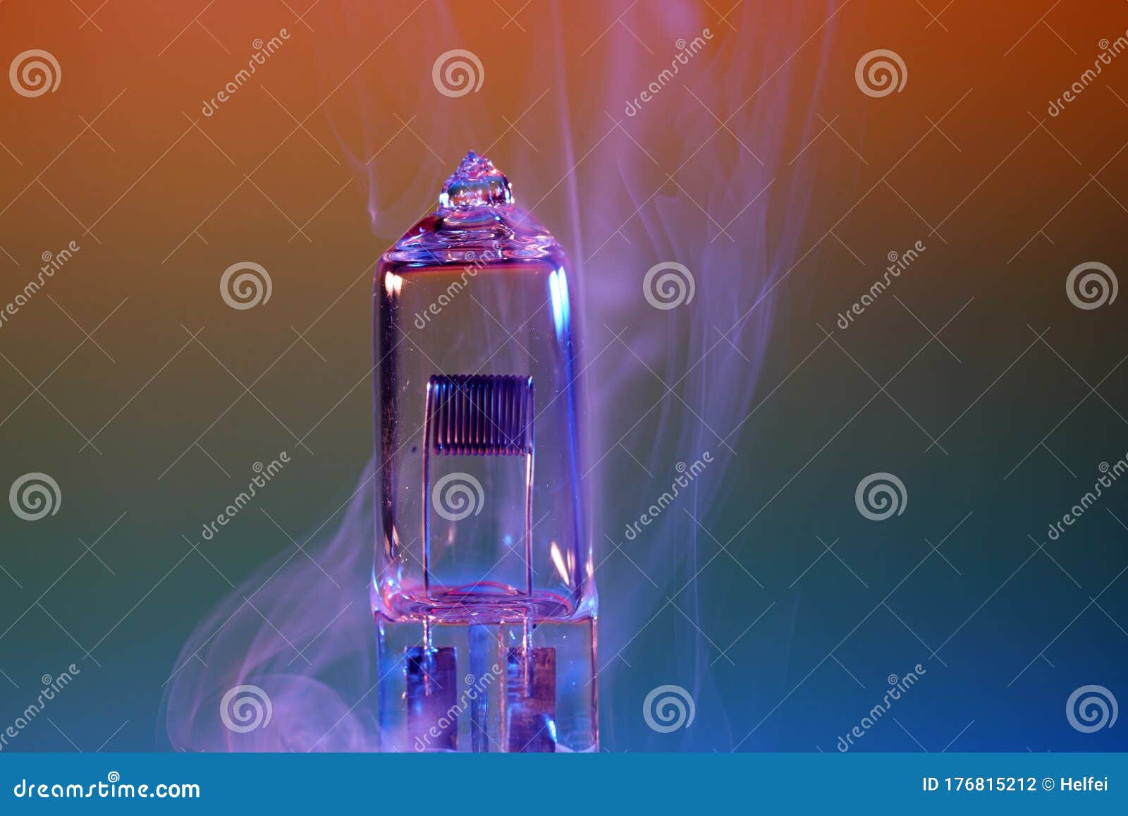Electric Light Bulb with Smoke Photographed in the Studio Stock Photo ...