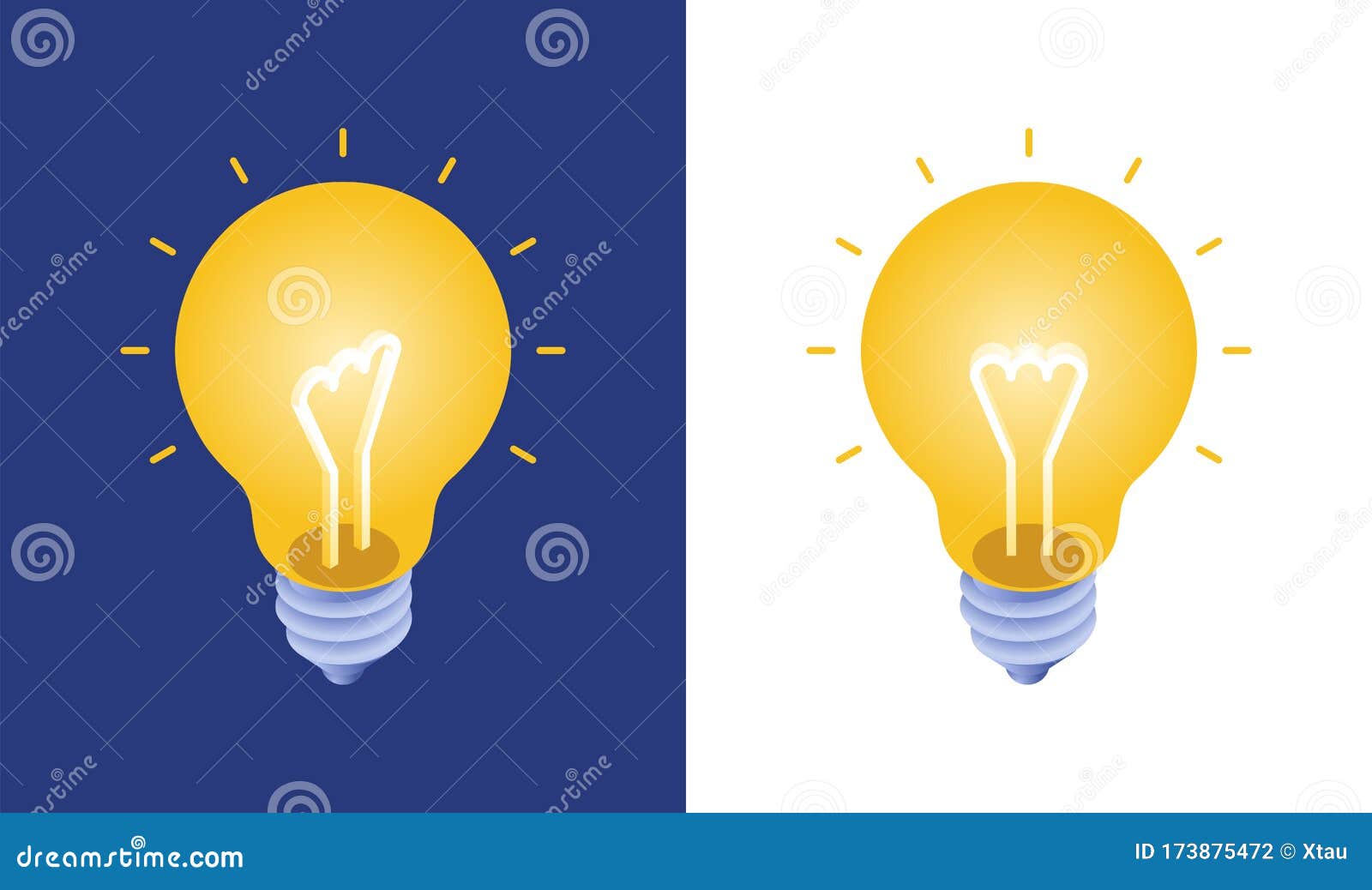 Electric Light Bulb stock vector. Illustration of isometric - 173875472