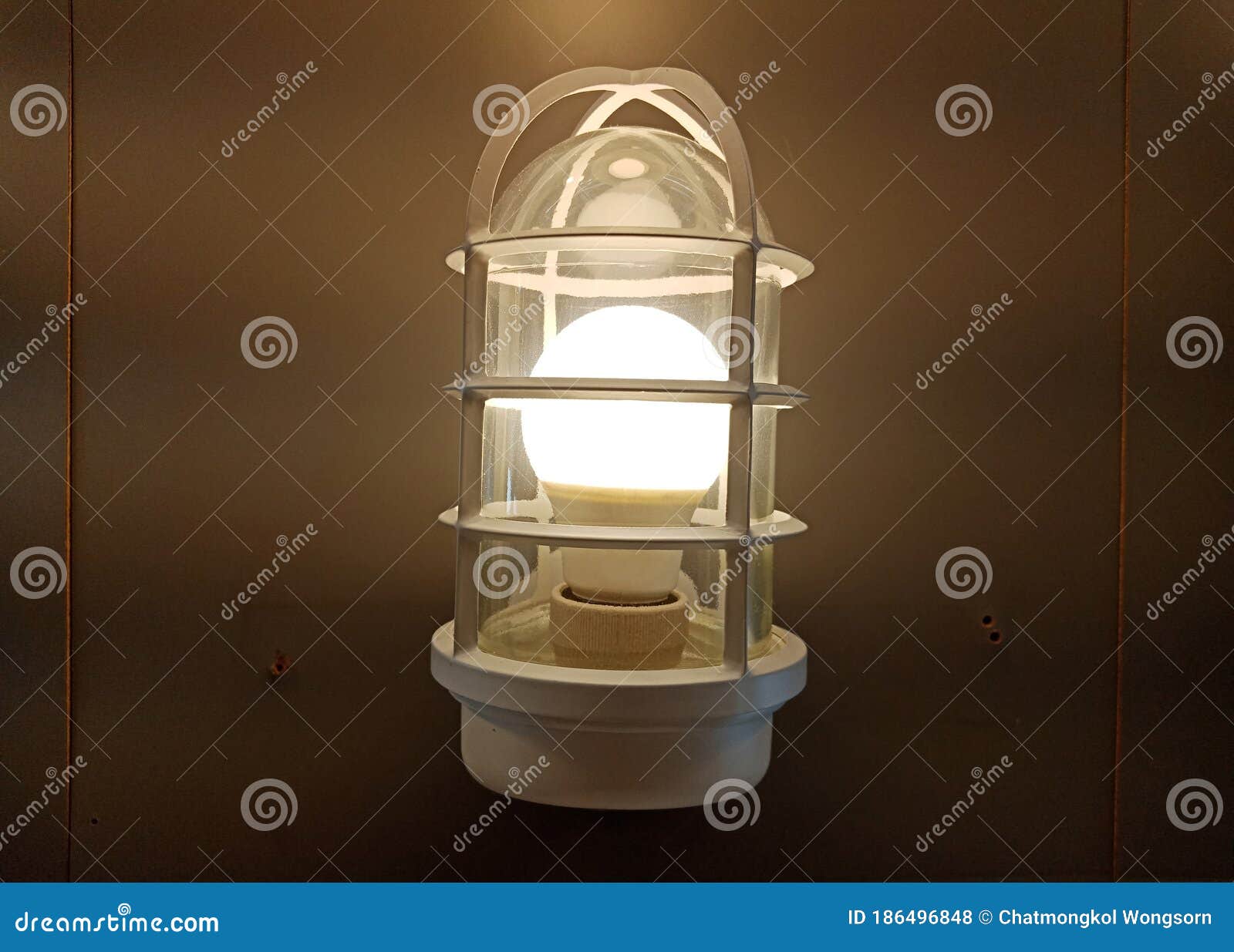 Electric Light Bulb on the Wall Stock Photo - Image of classic ...