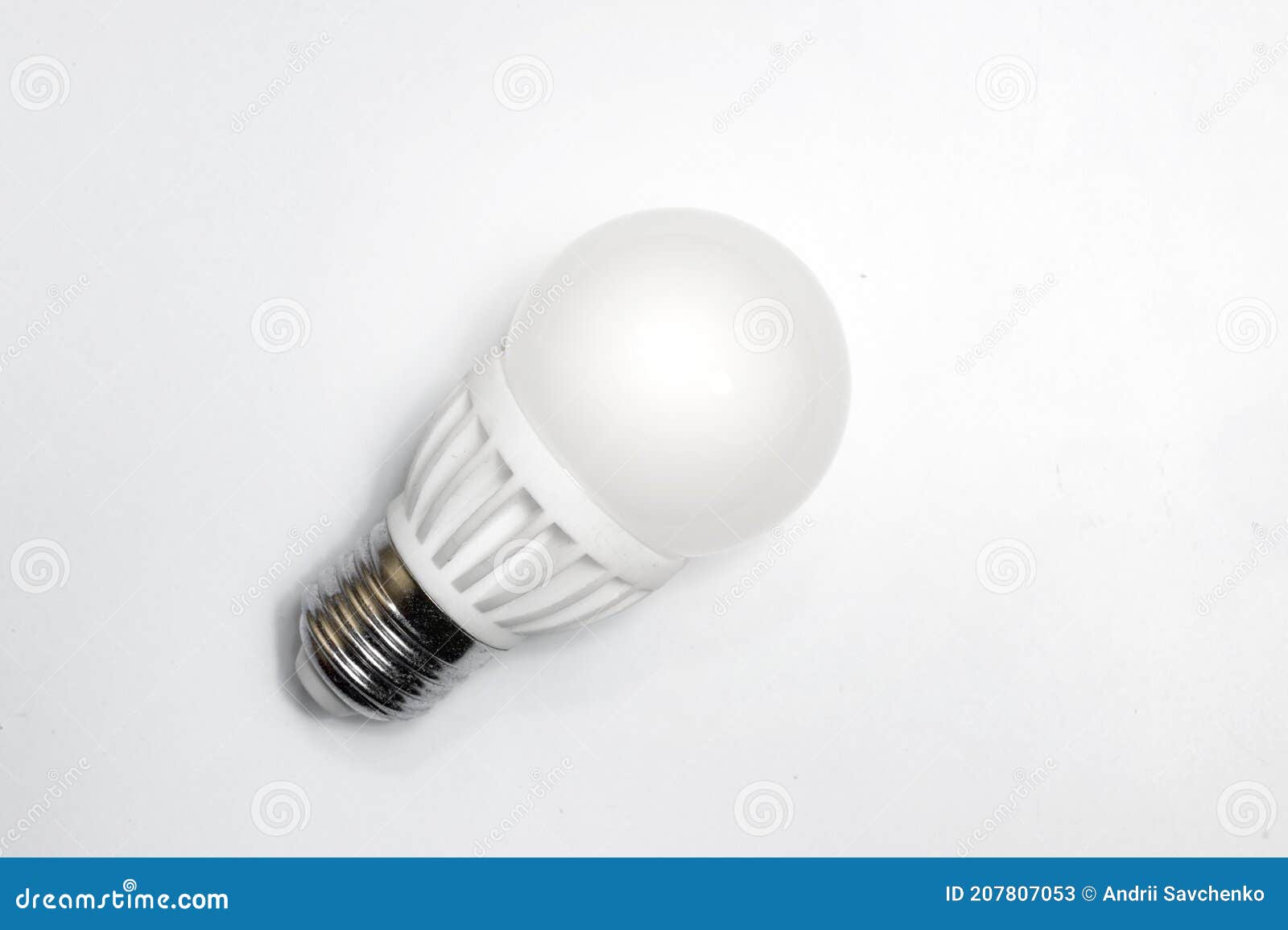 Electric Light Bulb on White Background. LED Lamp Stock Image - Image ...