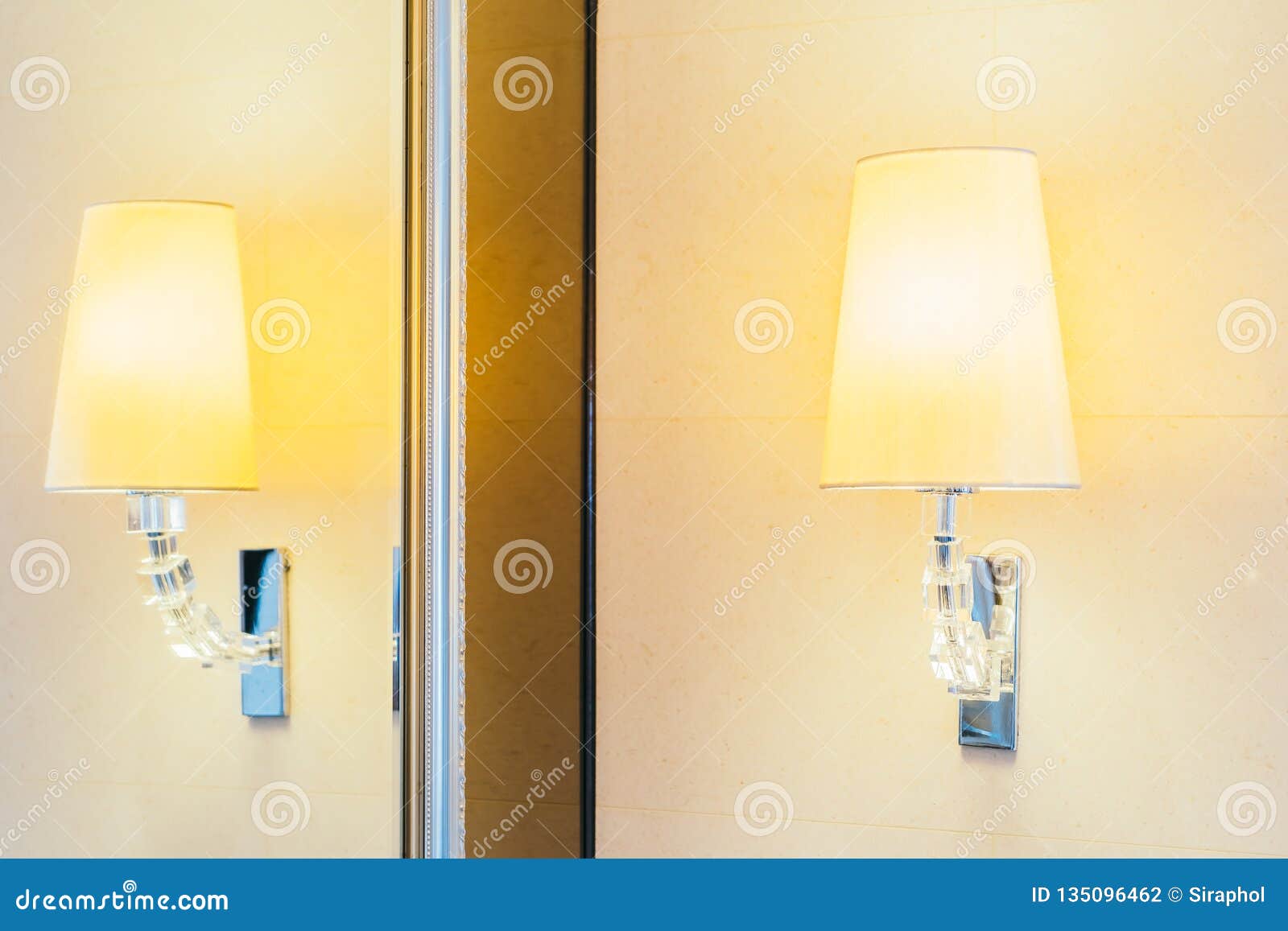 Electric Light Lamp on Wall Decoration Interior Stock Photo - Image of ...