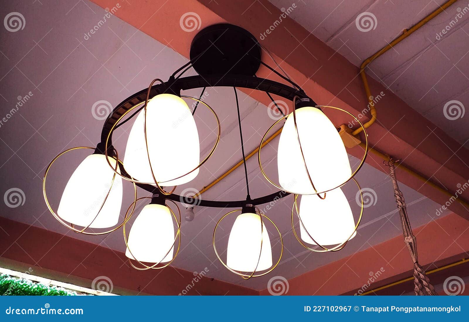 Electric Light Lamps Connected in Circle Stock Image - Image of lamps ...