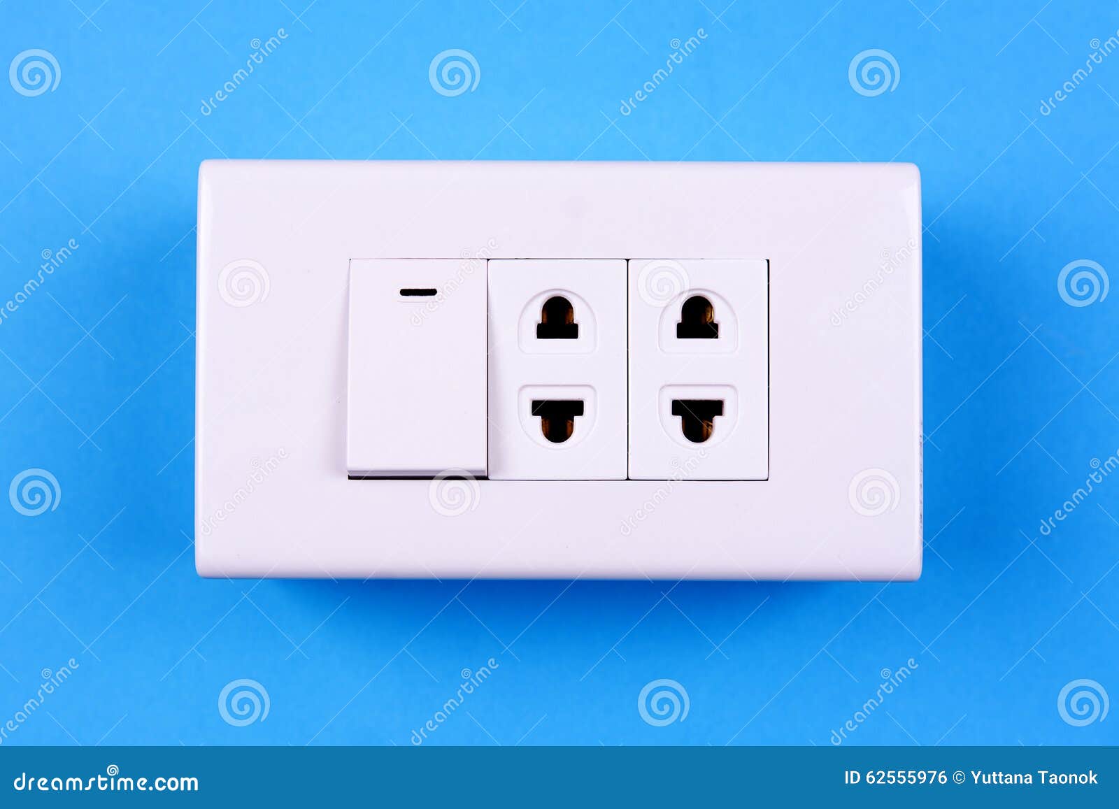 Electric Light Switch on Blue Background Stock Photo - Image of light ...