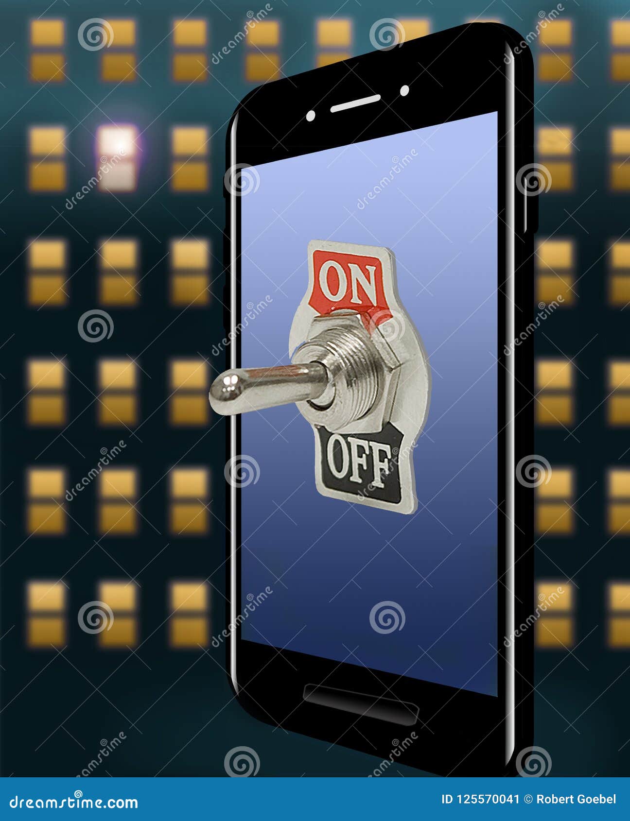 An Electric Light Switch on a Cell Phone Follows the Theme of Using a ...