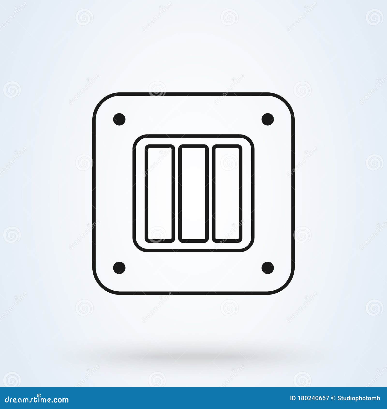Electric Light Switch Icon, Line Art, Modern Minimal Flat Design Style ...
