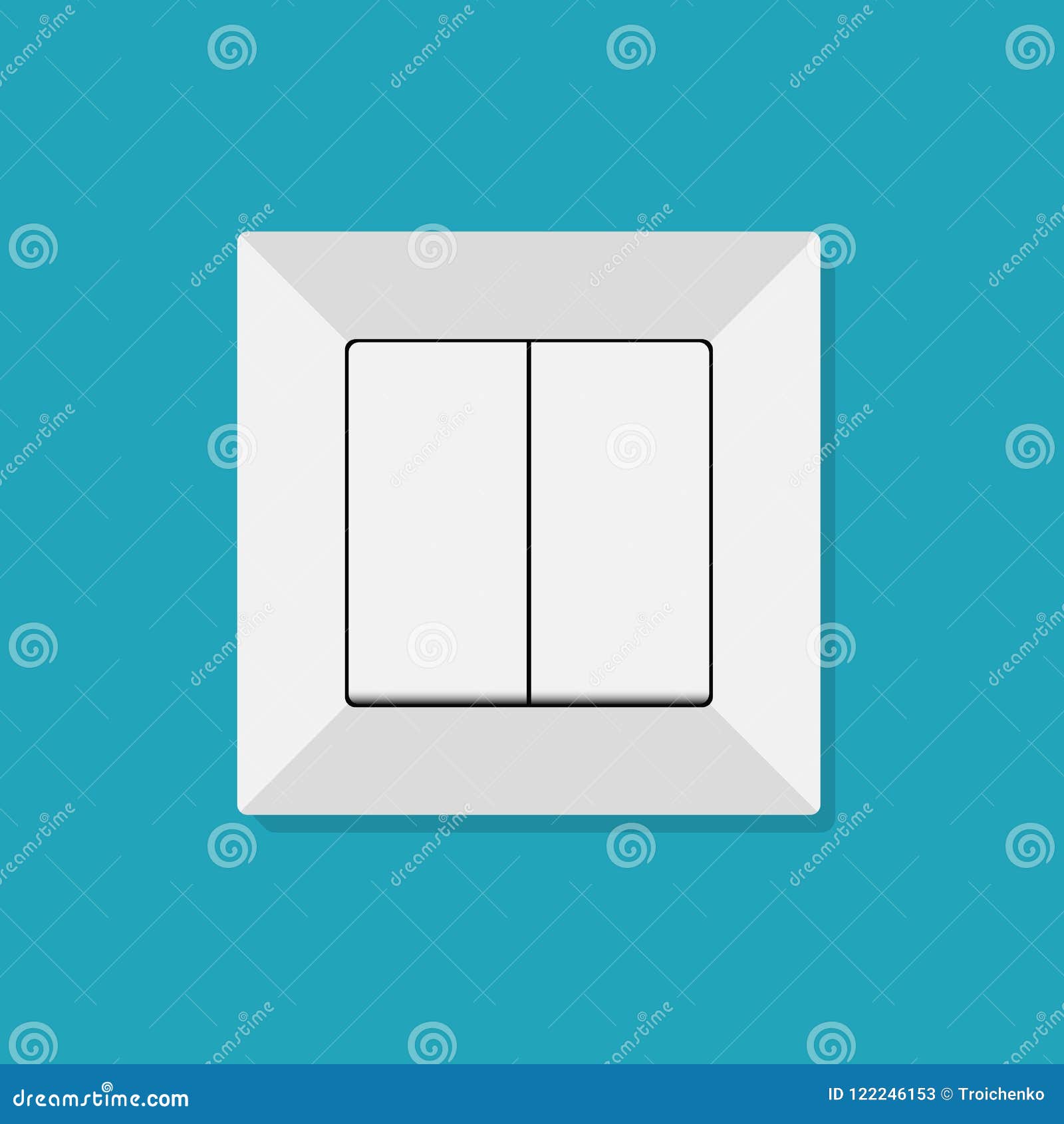 Electric Light Switch Icon, Modern Minimal Flat Design Style, on a Blue ... Electric Light Switch Icon, Modern Minimal Flat Design Style, on a Blue ...