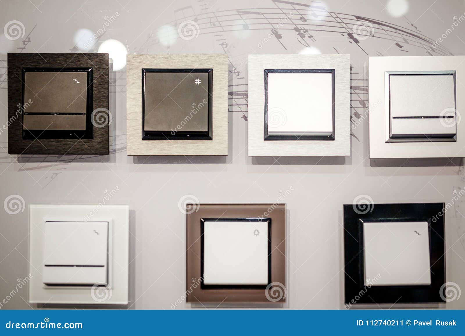 Electric Light Switch and Socket on the Empty Wall Stock Image - Image ...