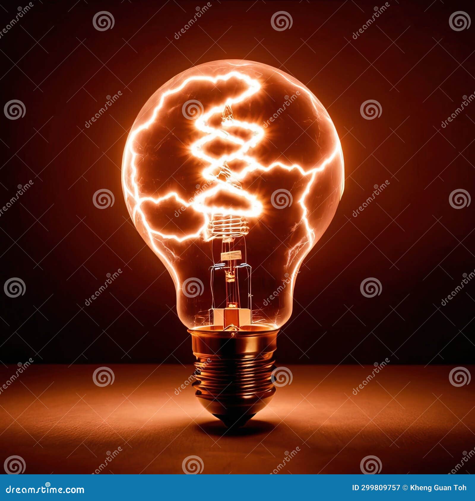 Electric Lightbulb with Electric Sparks and Lightning, Indicating ...