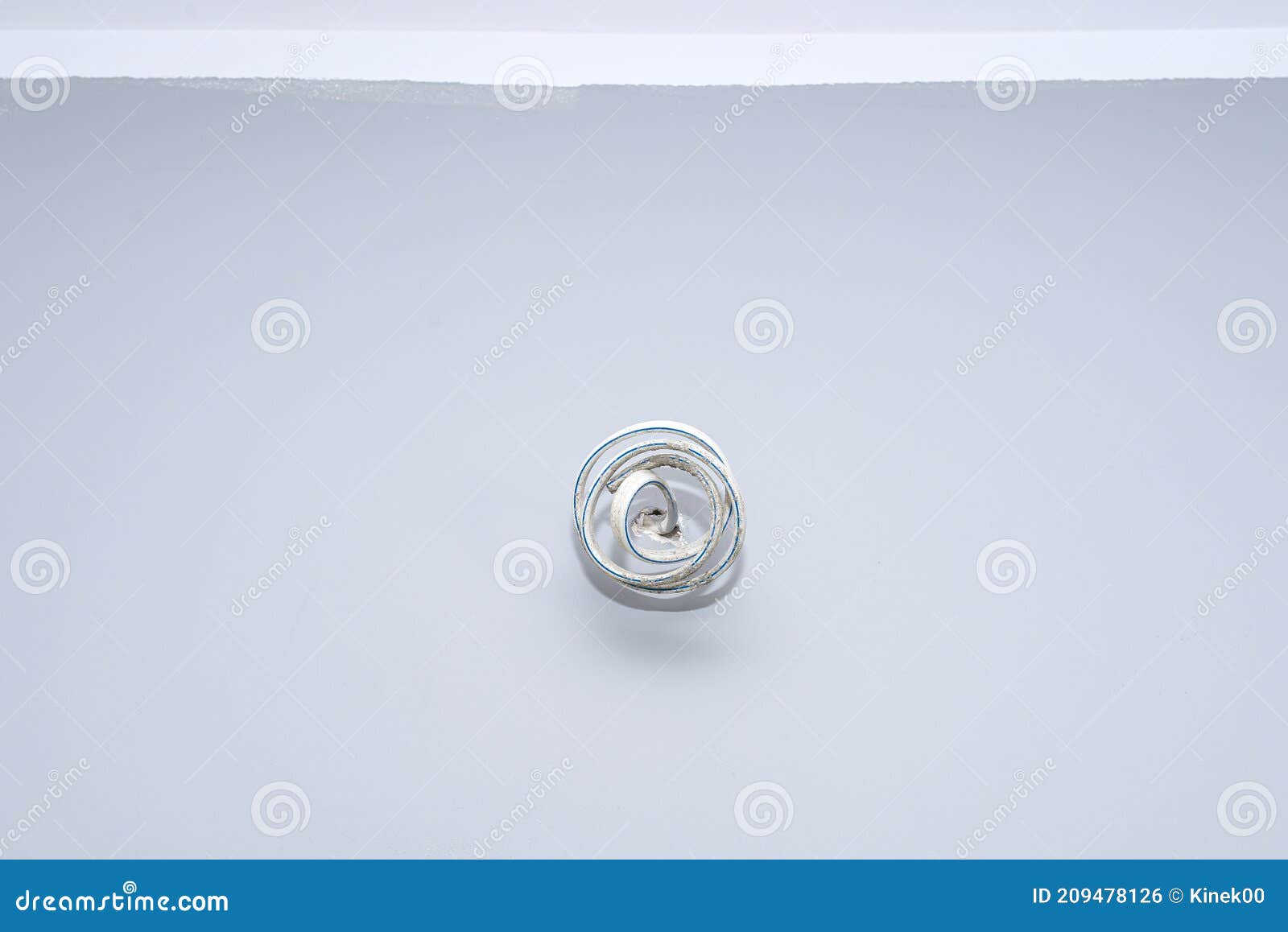 Electric Lighting Cable Sticking Out of a Freshly Painted Wall. Stock ...