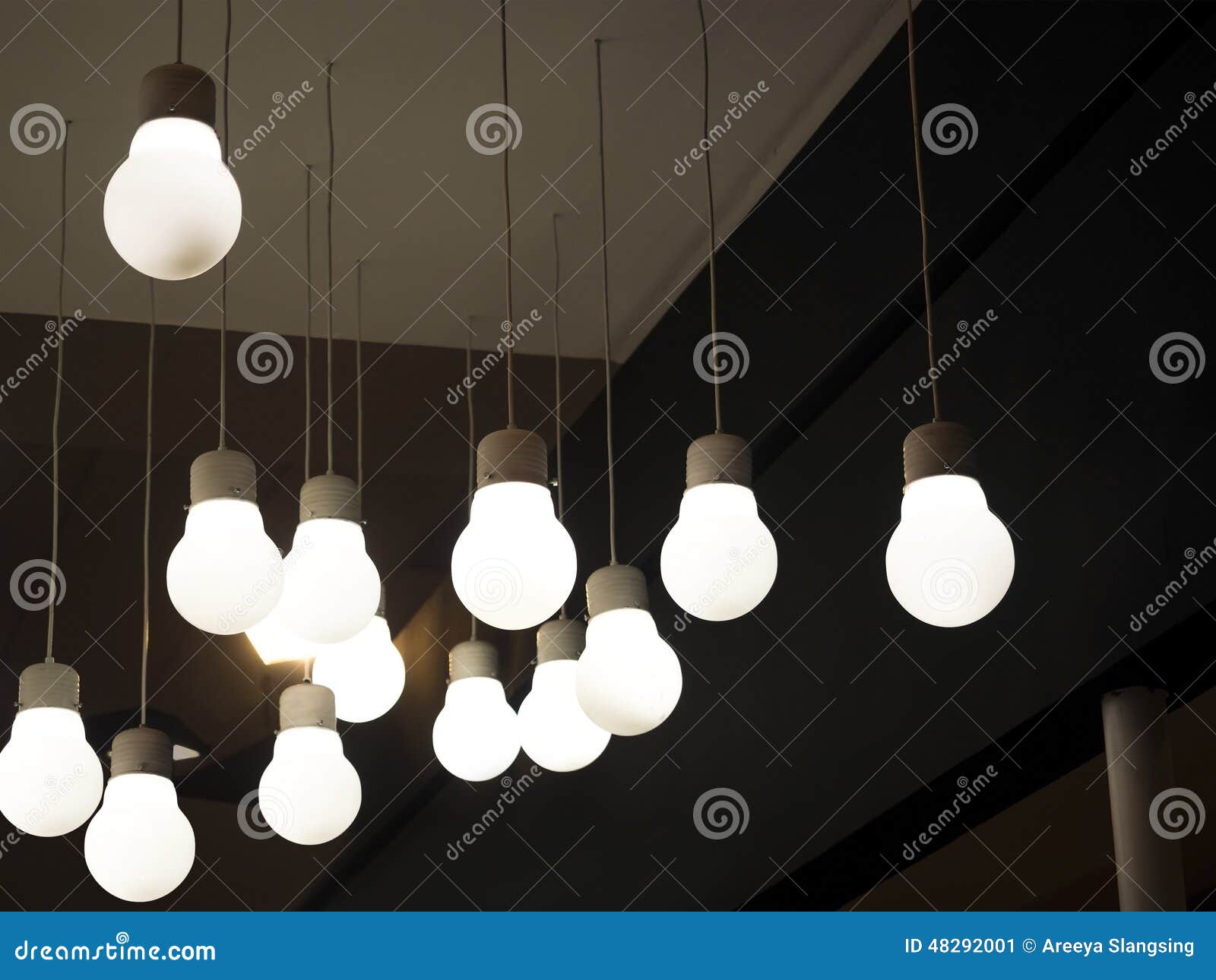 Electric Lighting Lamp Installed on Ceiling Stock Image - Image of ...