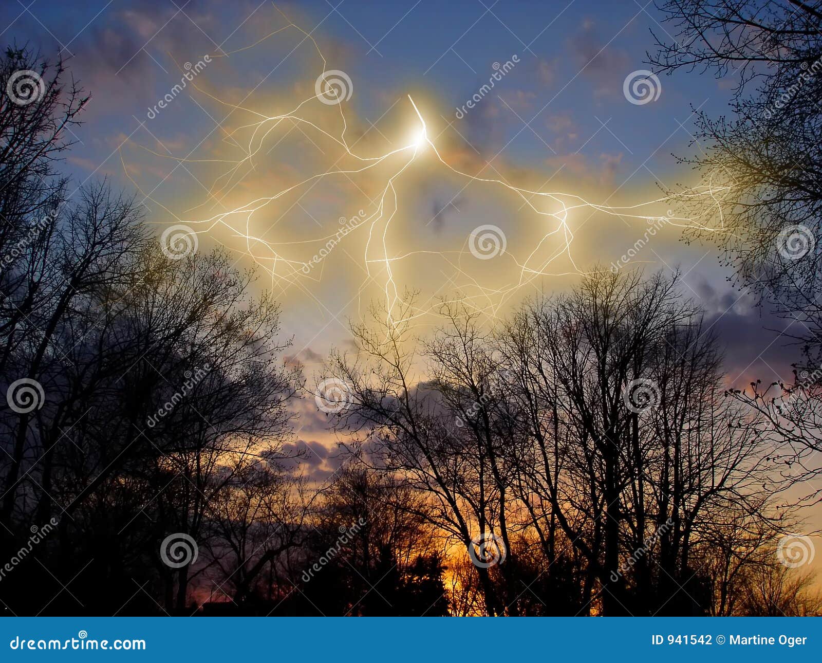 Electric Lightning. stock photo. Image of thunderbolt, electricity - 941542