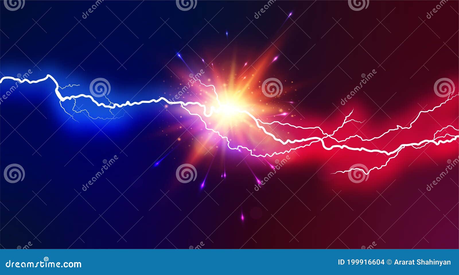 Electric Lightning Blue and Pink. Concept for Battle, Confrontation or ...