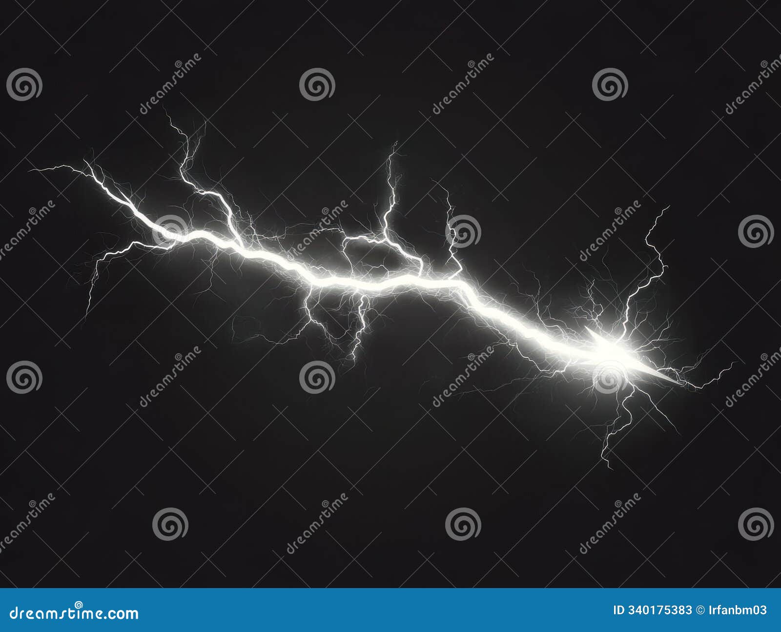 Electric Lightning Bolt on a Black Background Stock Illustration ...