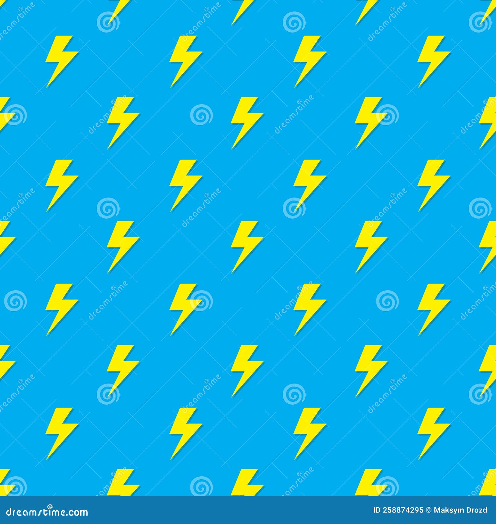 Electric Lightning Bolt Seamless Pattern. Vector Background Stock ...
