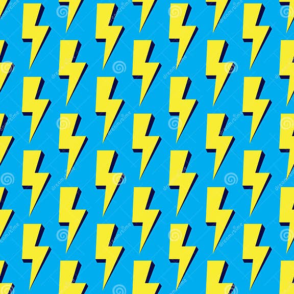 Electric Lightning Bolt Seamless Pattern. Vector Background Stock ...