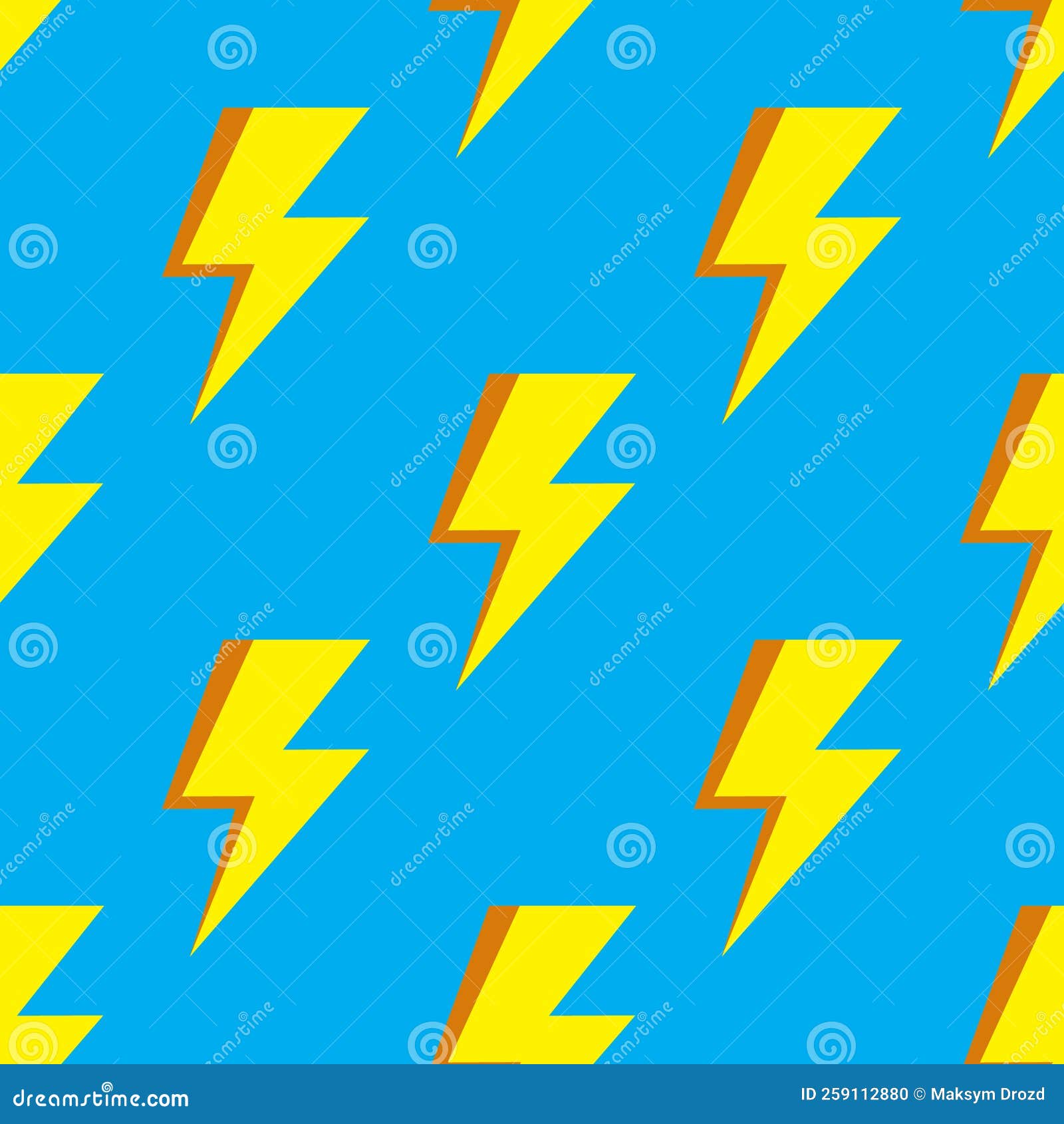 Electric Lightning Bolt Seamless Pattern. Vector Background ...