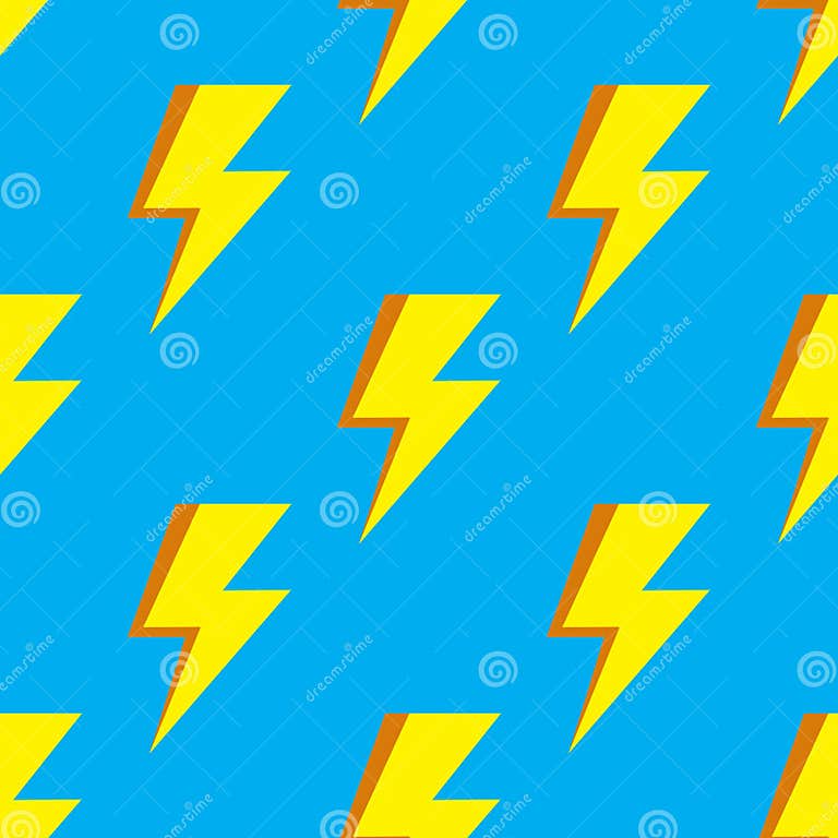 Electric Lightning Bolt Seamless Pattern. Vector Background. Thunderbolt Theme Illustration ...