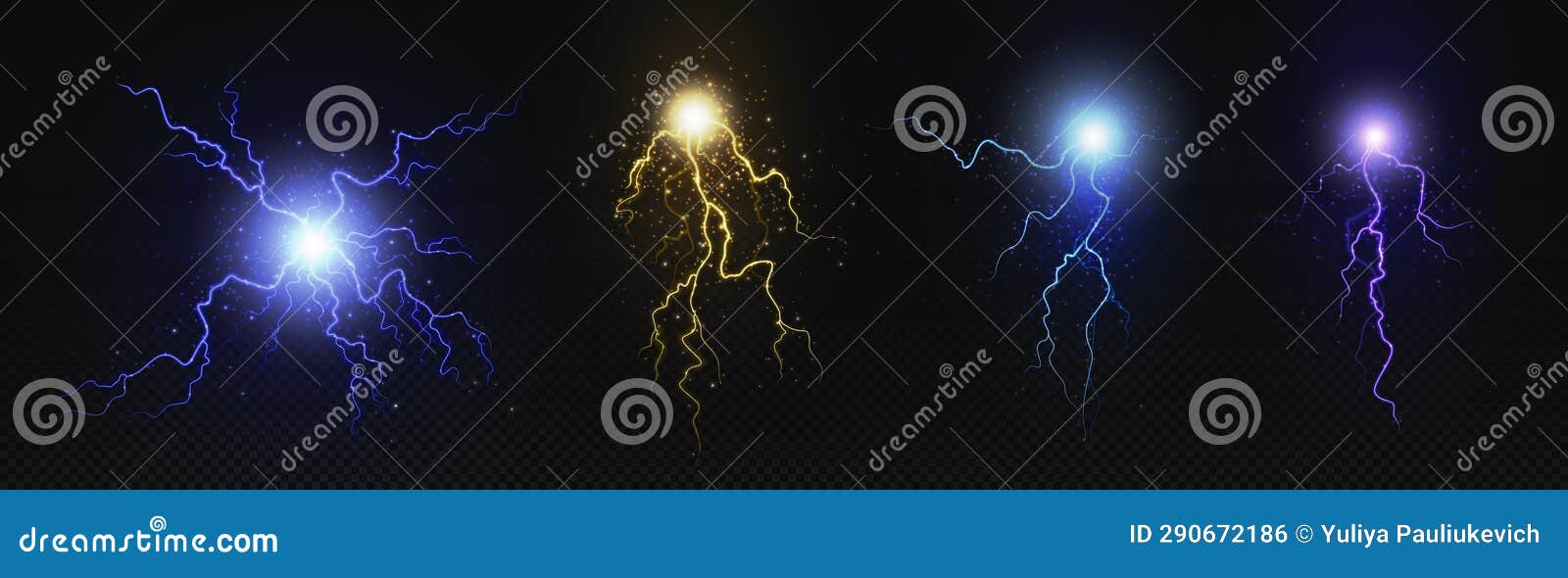 Electric Lightning Energy Explosion Ball Vector Stock Vector ...
