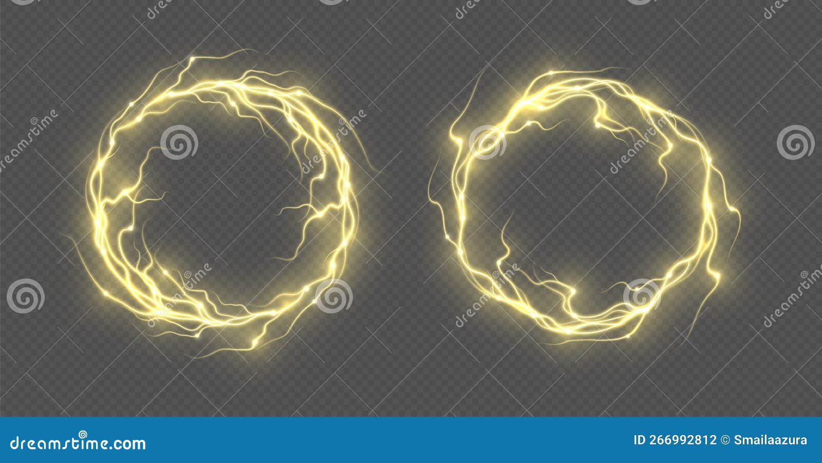 Electric Lightning Frames, Round Thunderstorm Border, Realistic ...