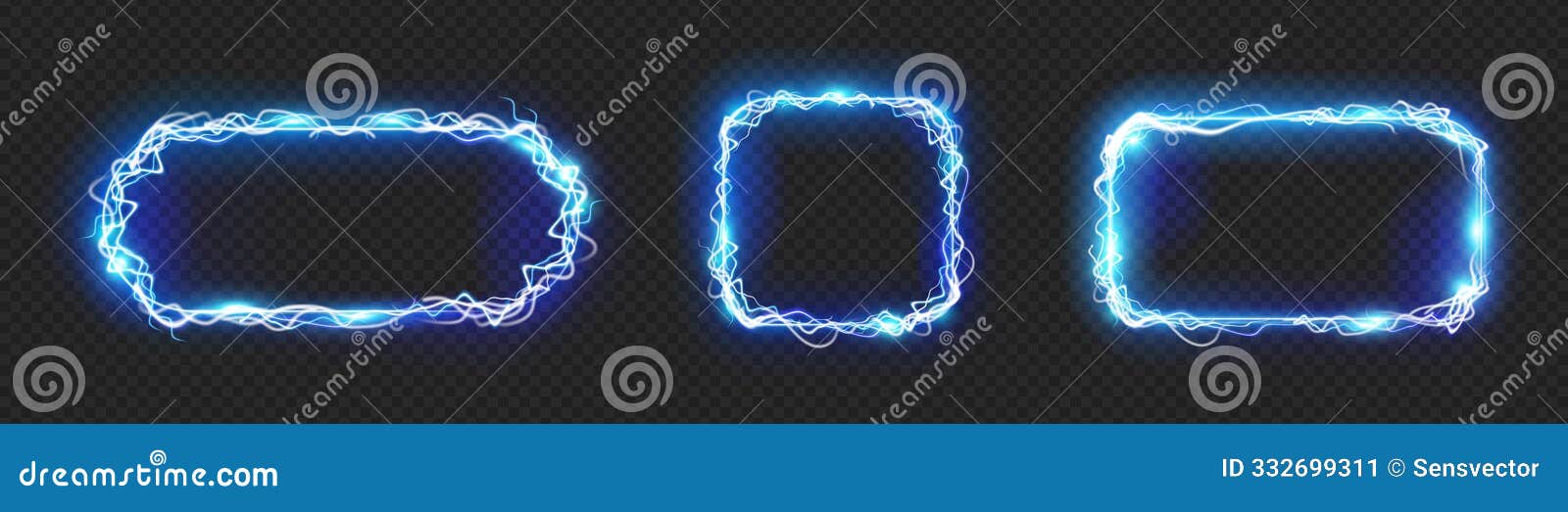 Electric Lightning Geometric Squares Frames Stock Illustration ...