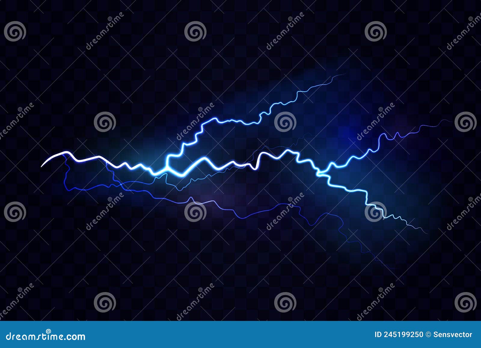 Electric Lightning with Neon Effect, Thunderbolt Stock Vector ...
