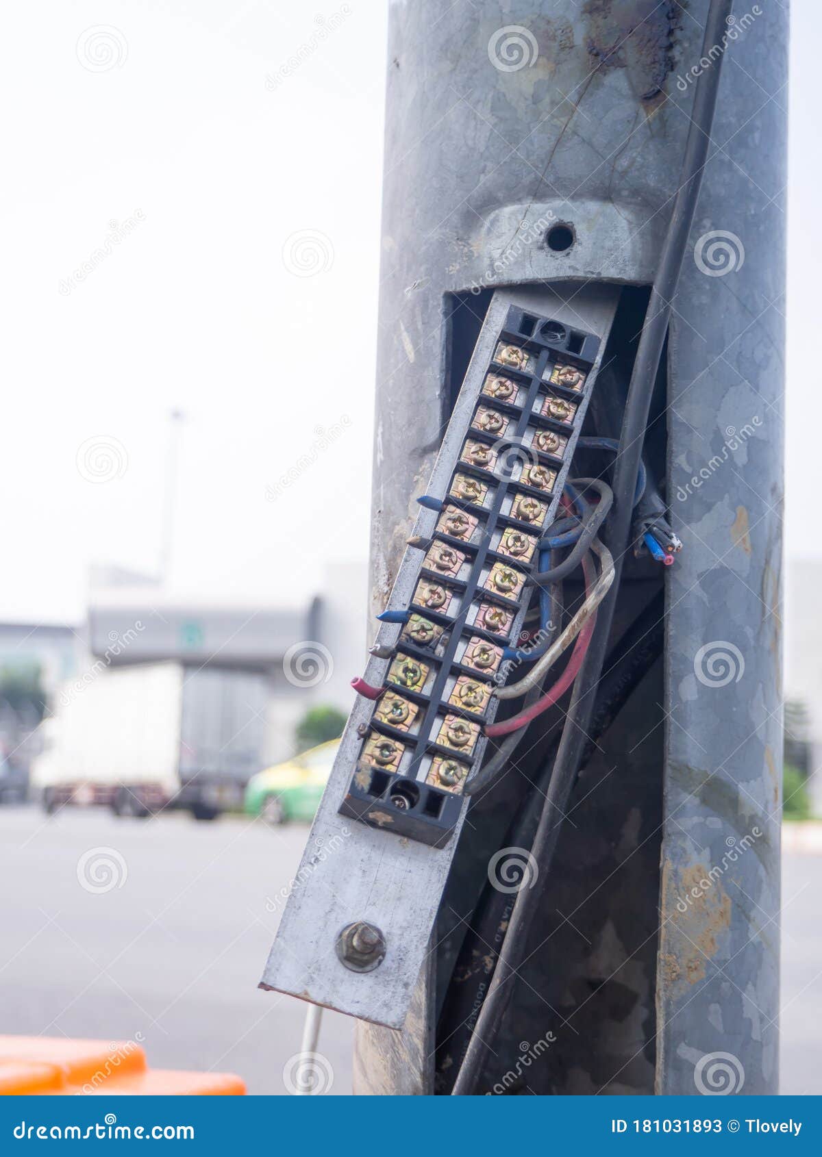 The Electric Line Copper Bus with Connection Stock Image - Image of ...